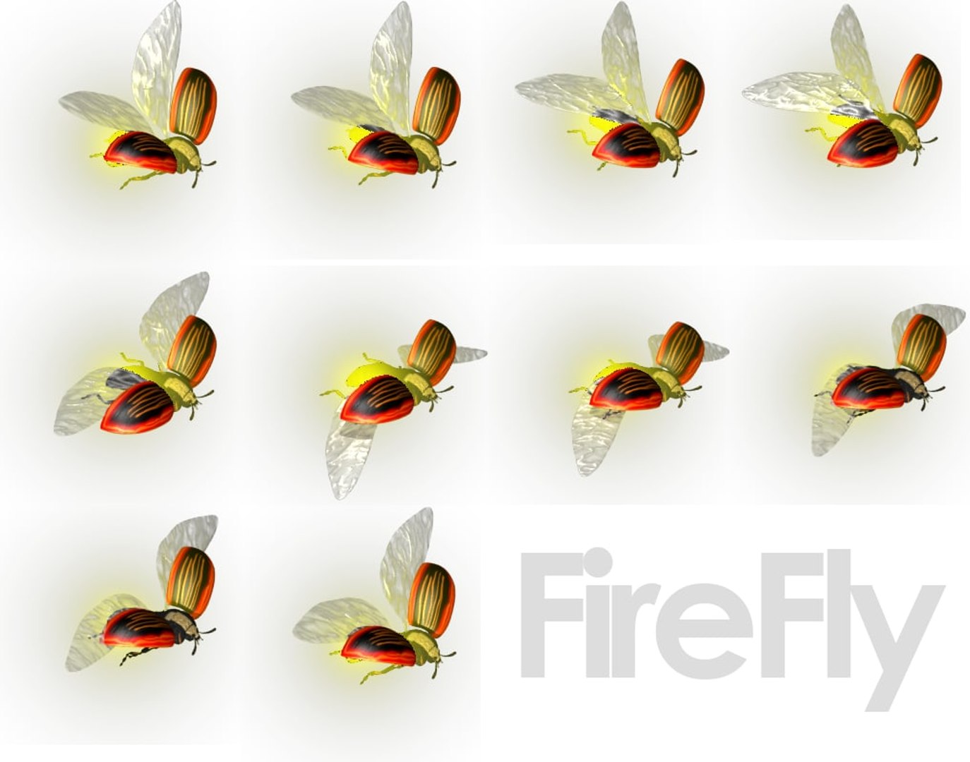 Animated Flying Insects. Dead Insects. Splatters. - TurboSquid 748287