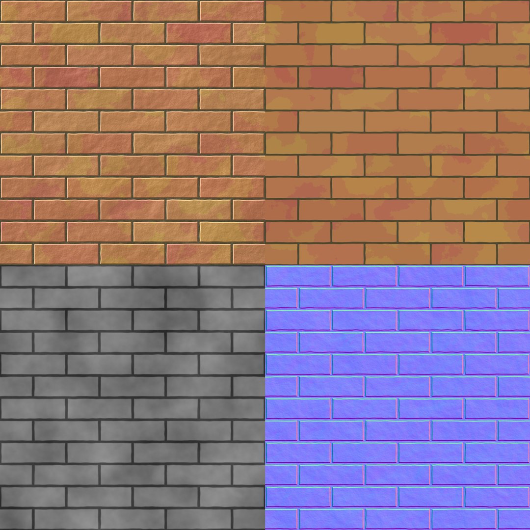 Brick Wall Seamless Generated Hires Texture (with Diffuse, Bump And ...