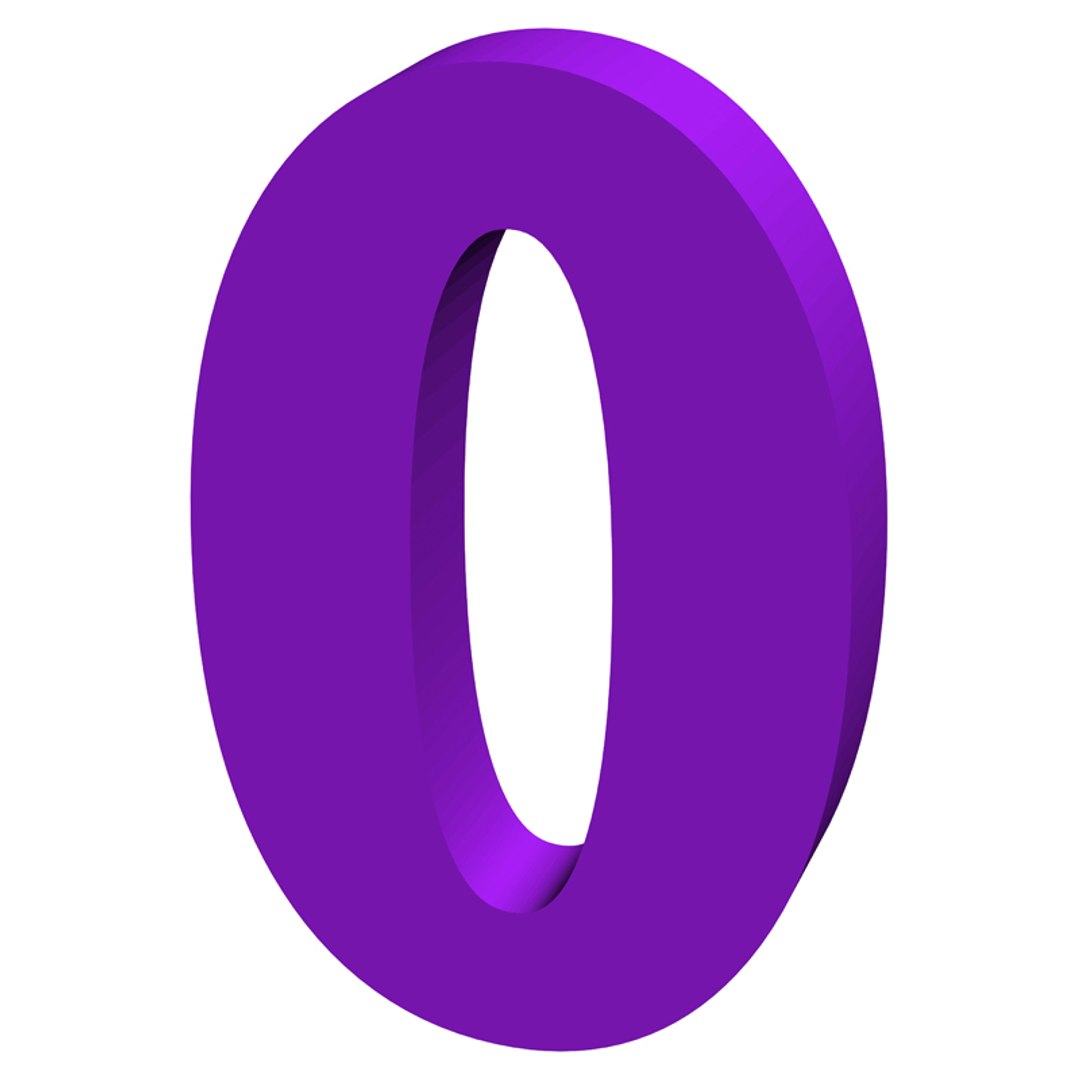 Purple Number 0 - TurboSquid 874358