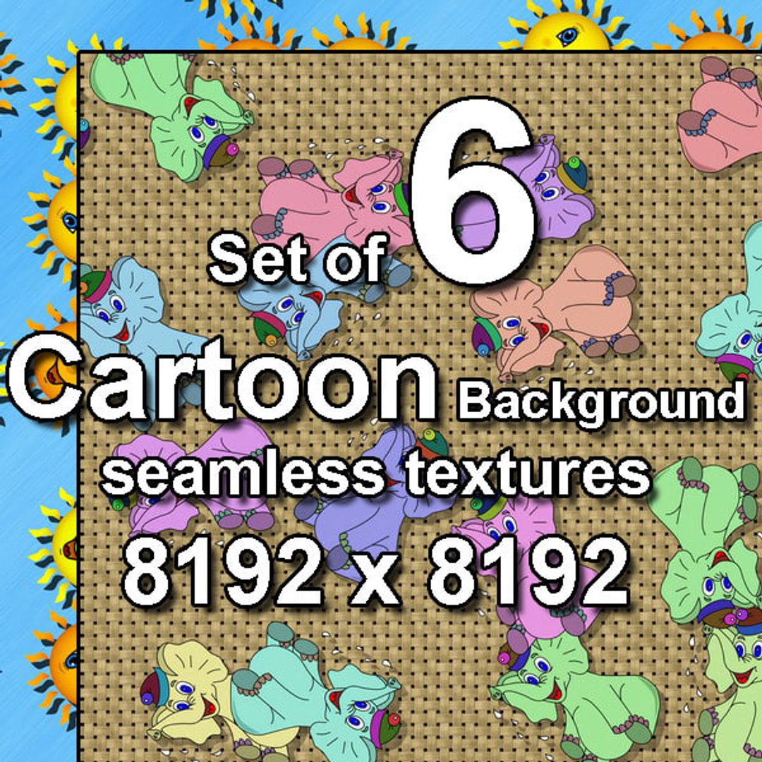 Cartoon Image 6x Seamless Textures - TurboSquid 881495