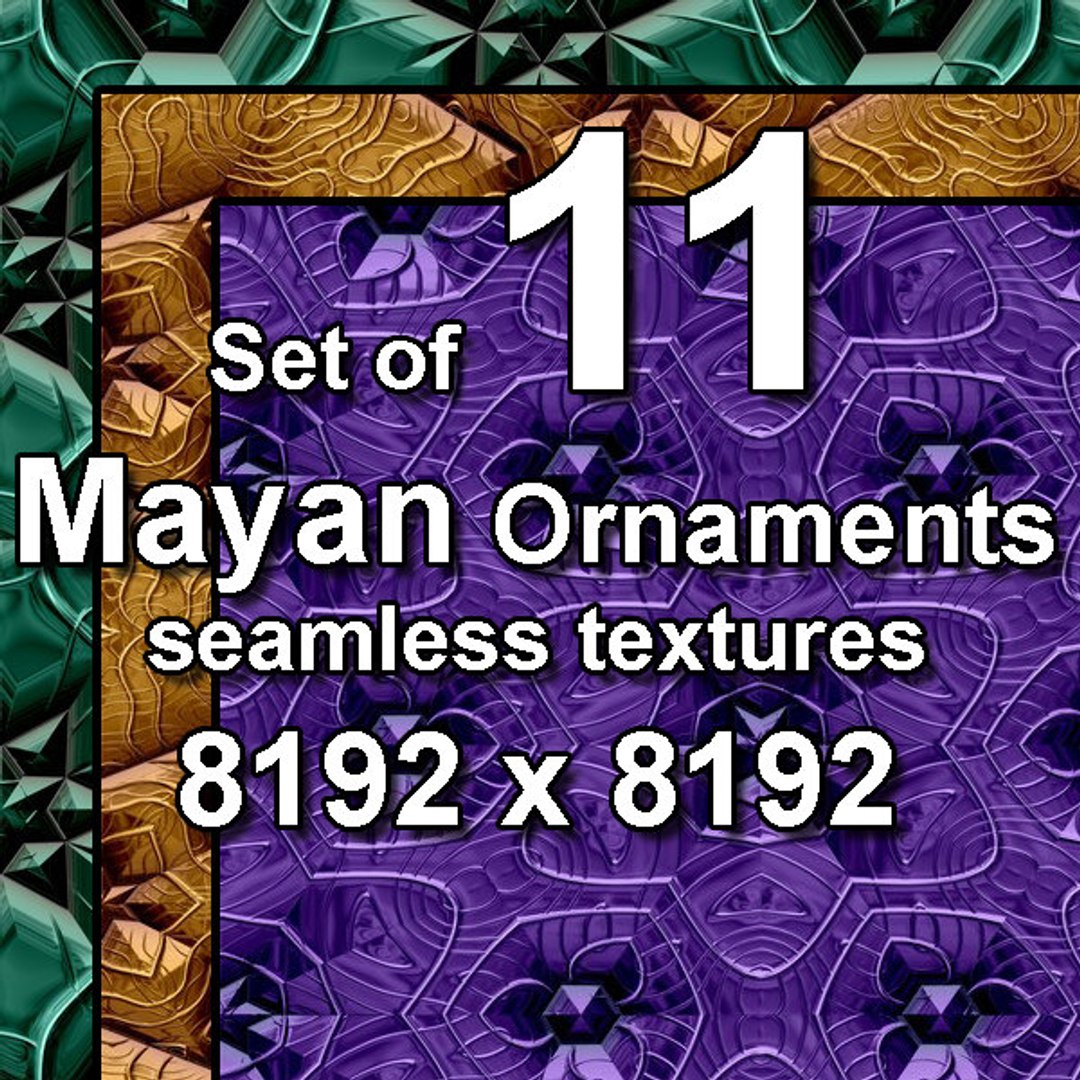 Mayan Ornaments 11x Seamless Textures, set #4 - TurboSquid 883093