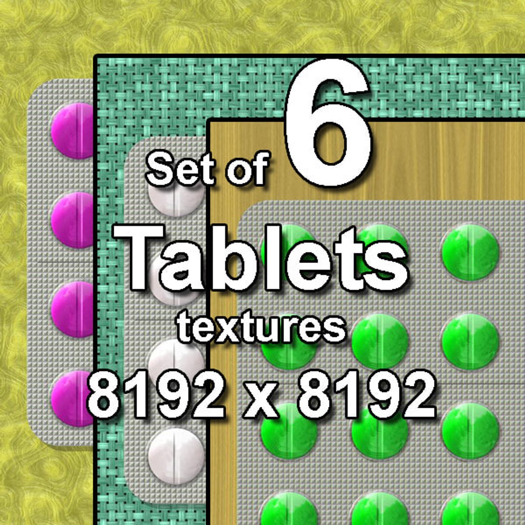 Tablets 6x Textures - TurboSquid 883303