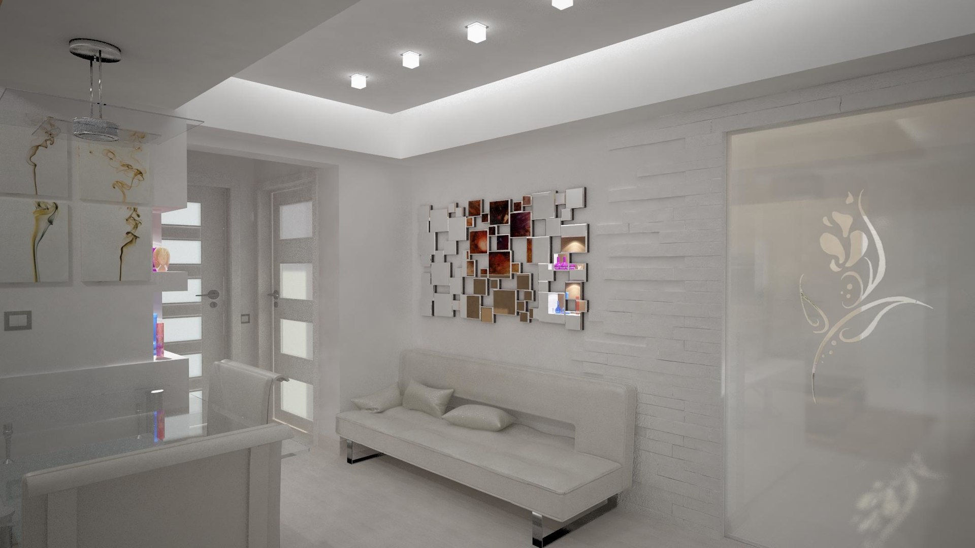 3d Apartament Entrance Hall Kitchen Model