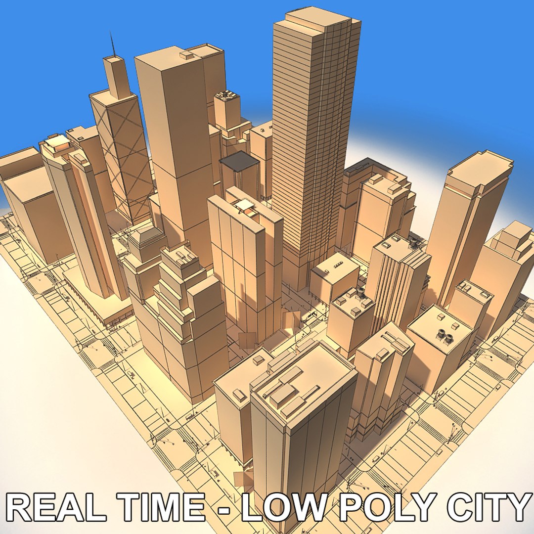 3d City Building Blocks Real Time Model