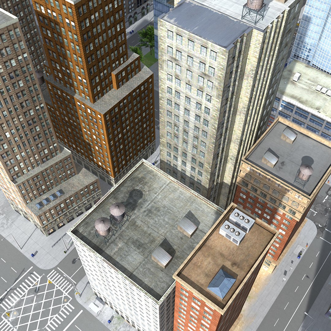 3d City Building Blocks Real Time Model