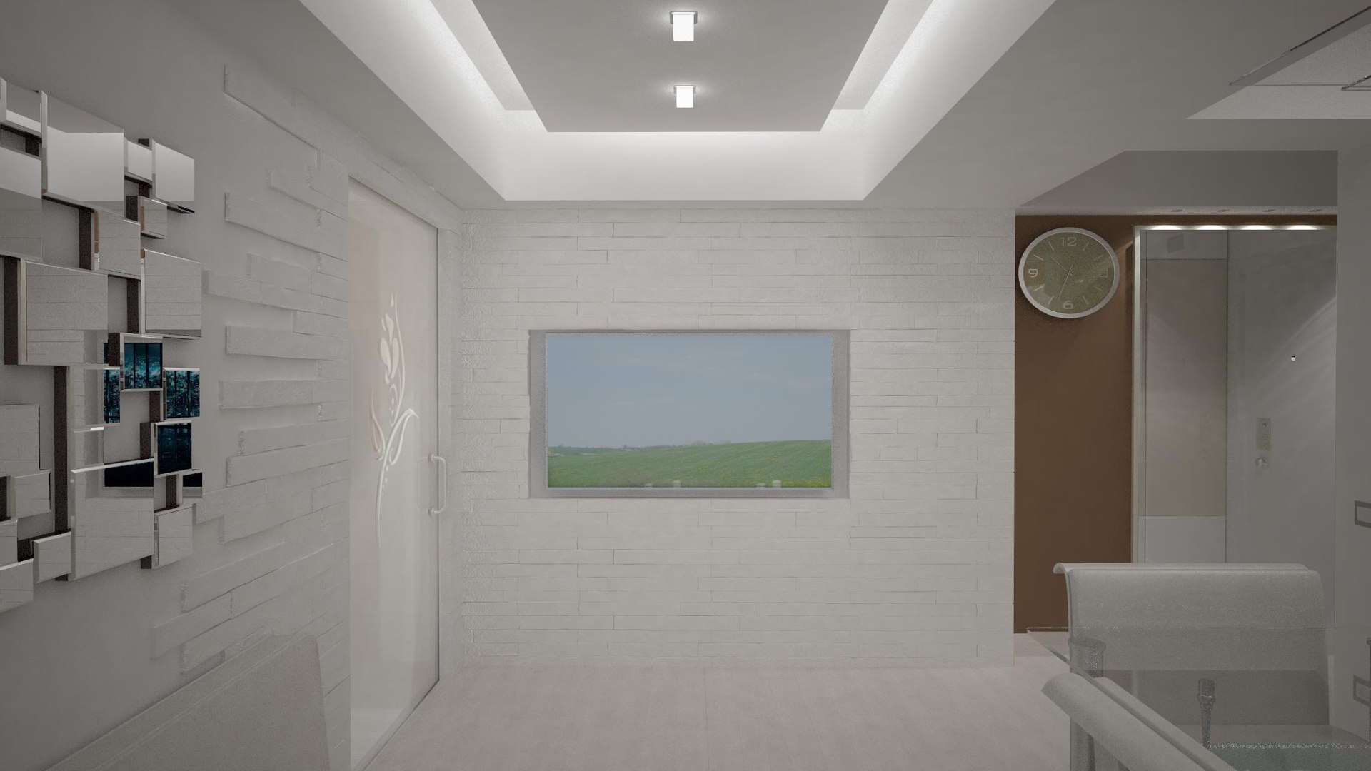 3d Apartament Entrance Hall Kitchen Model