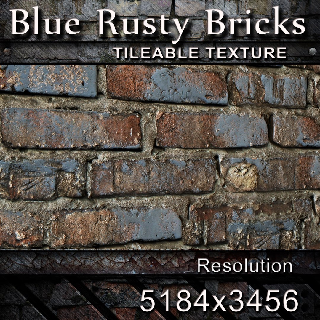 Blue Rusty Bricks Texture - TurboSquid 917283