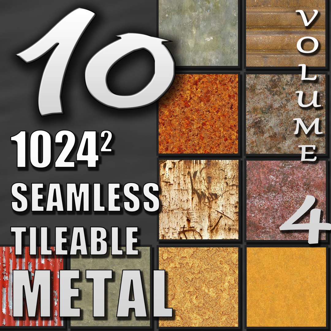 10 Seamless Tileable Metal Wall Floor Texture Pack Volume IV ...