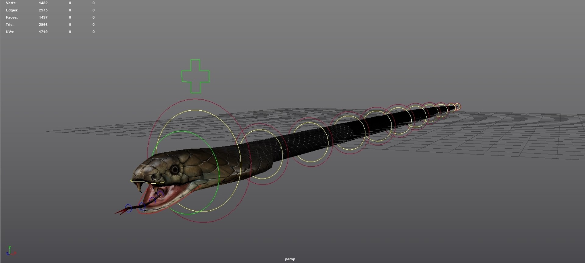 3d Model Cobra Rigged Animations