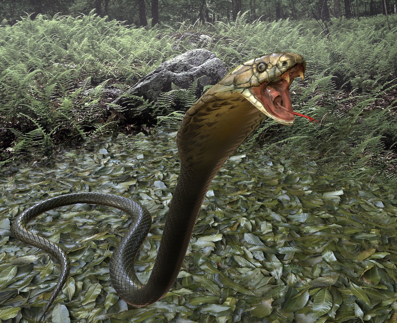 3d Model Cobra Rigged Animations