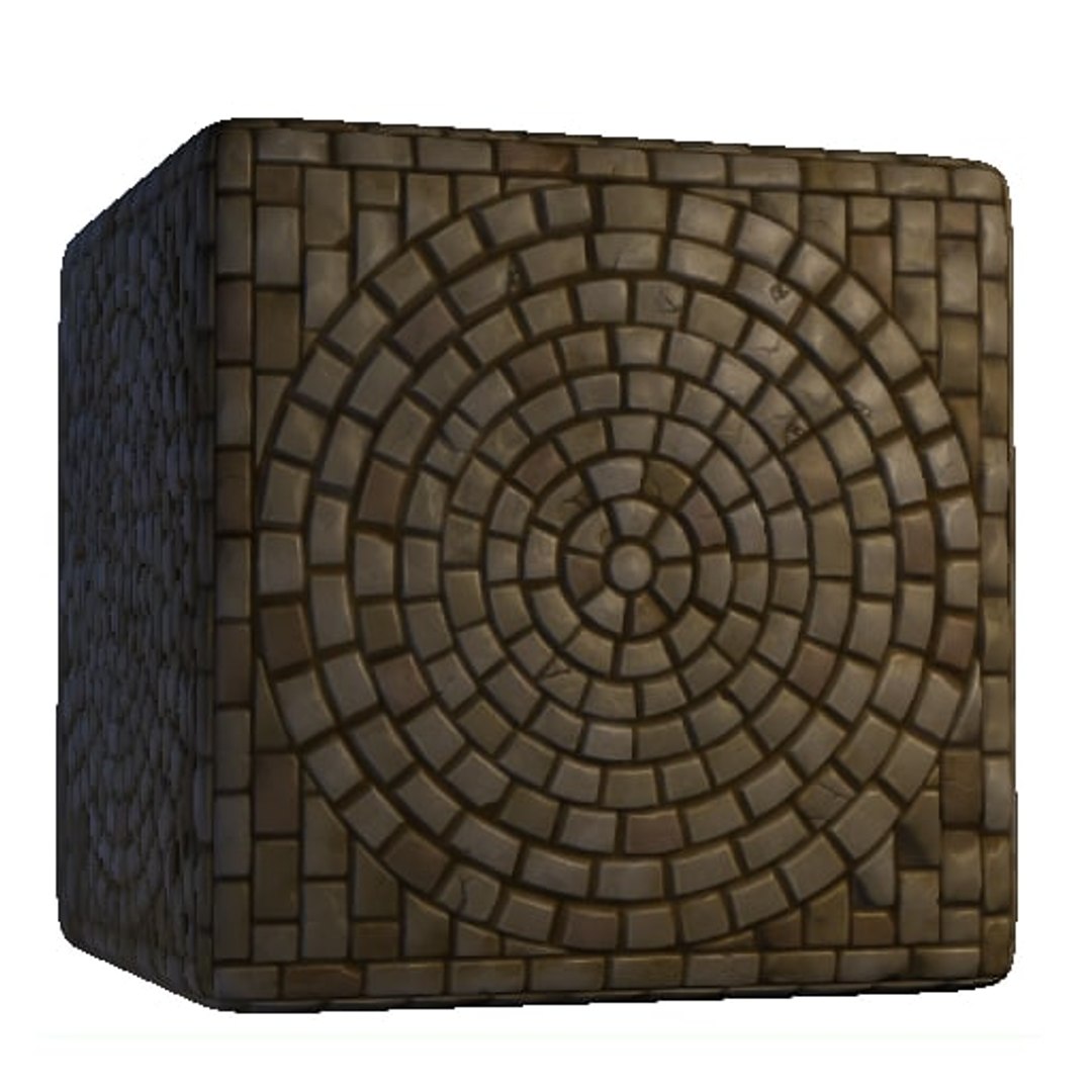 Paving Bricks Stone Circle Courtyard - TurboSquid 1014115