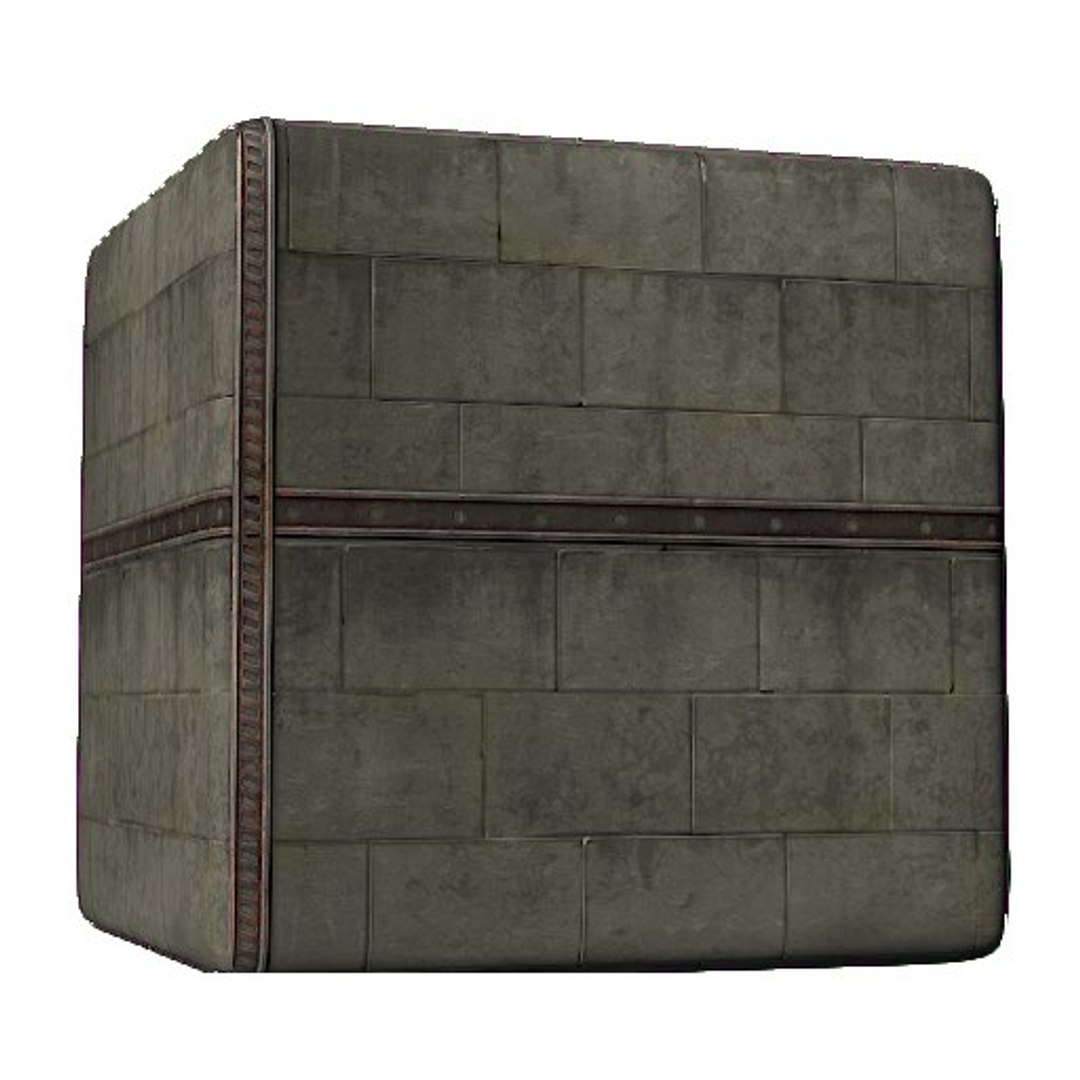 Concrete Wall With Rusty Metal Crossbeam. - TurboSquid 1016001