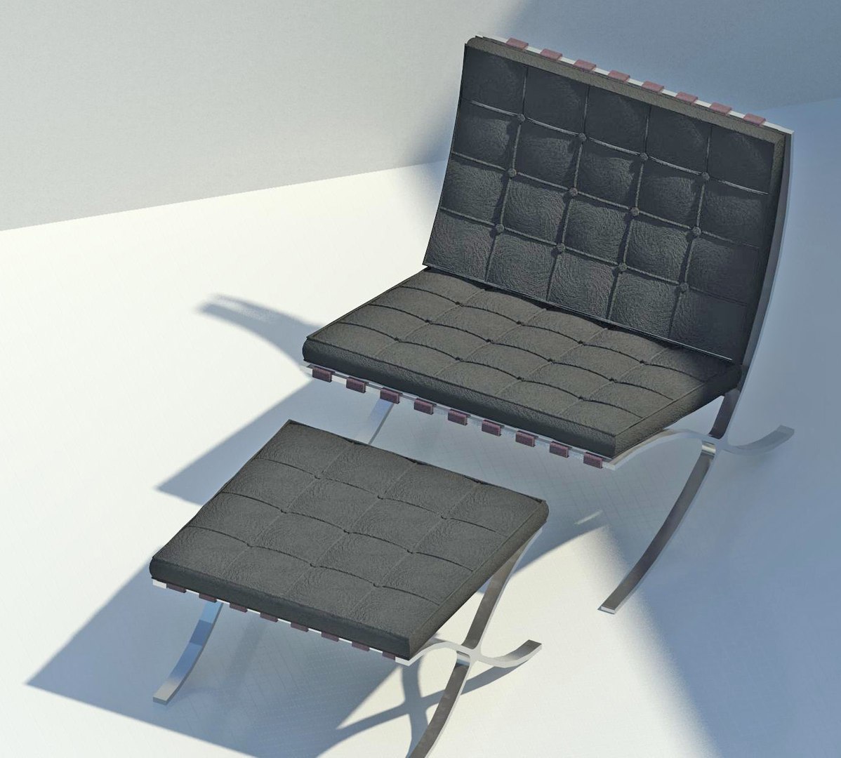 Barcelona Chair And Stool Revit 3D BIM RFA Family - TurboSquid 1037488