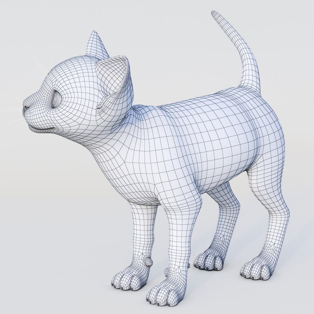 realistic red cat fur 3d model