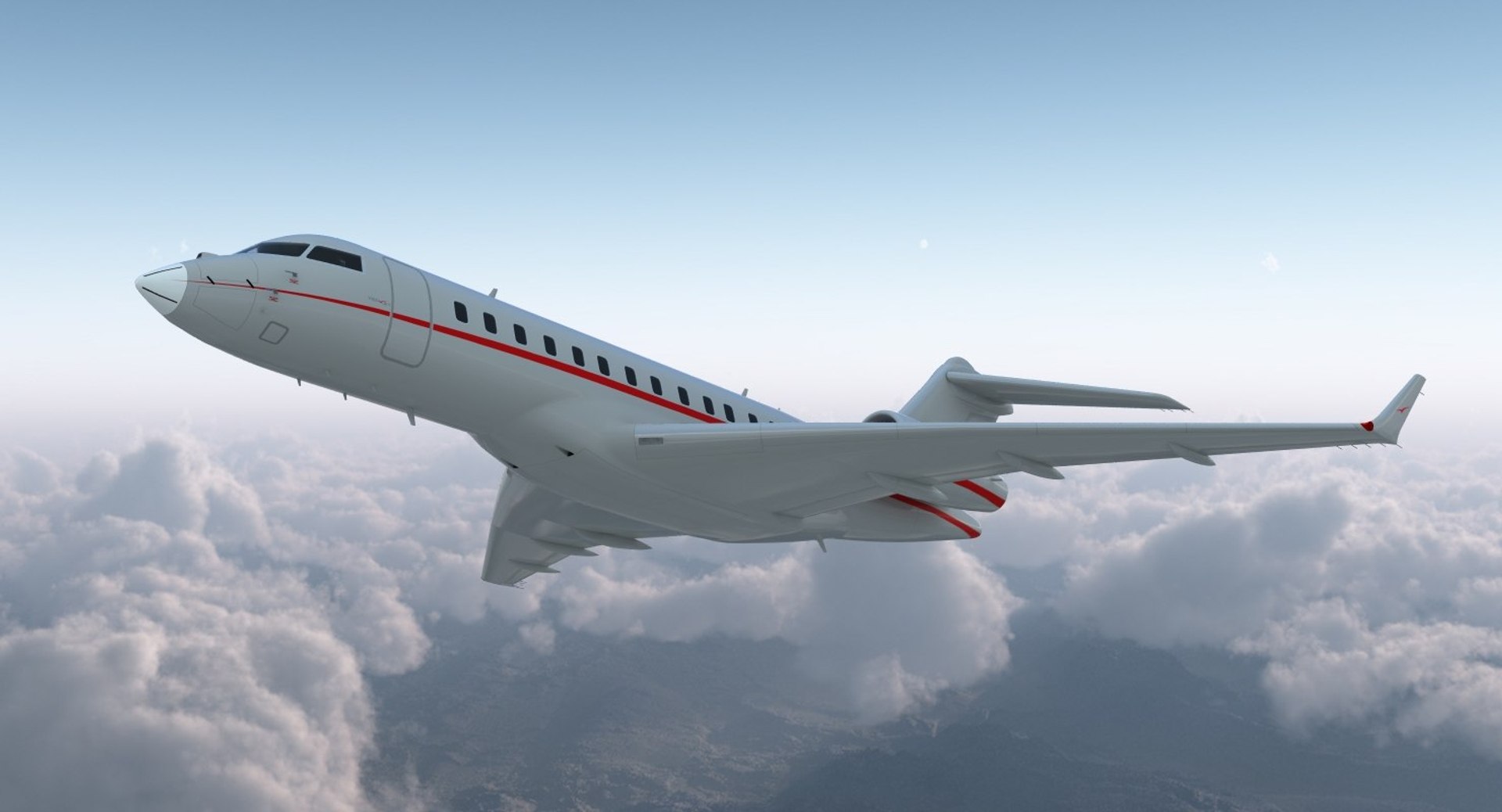 3d Business Jet Global 6000 Model