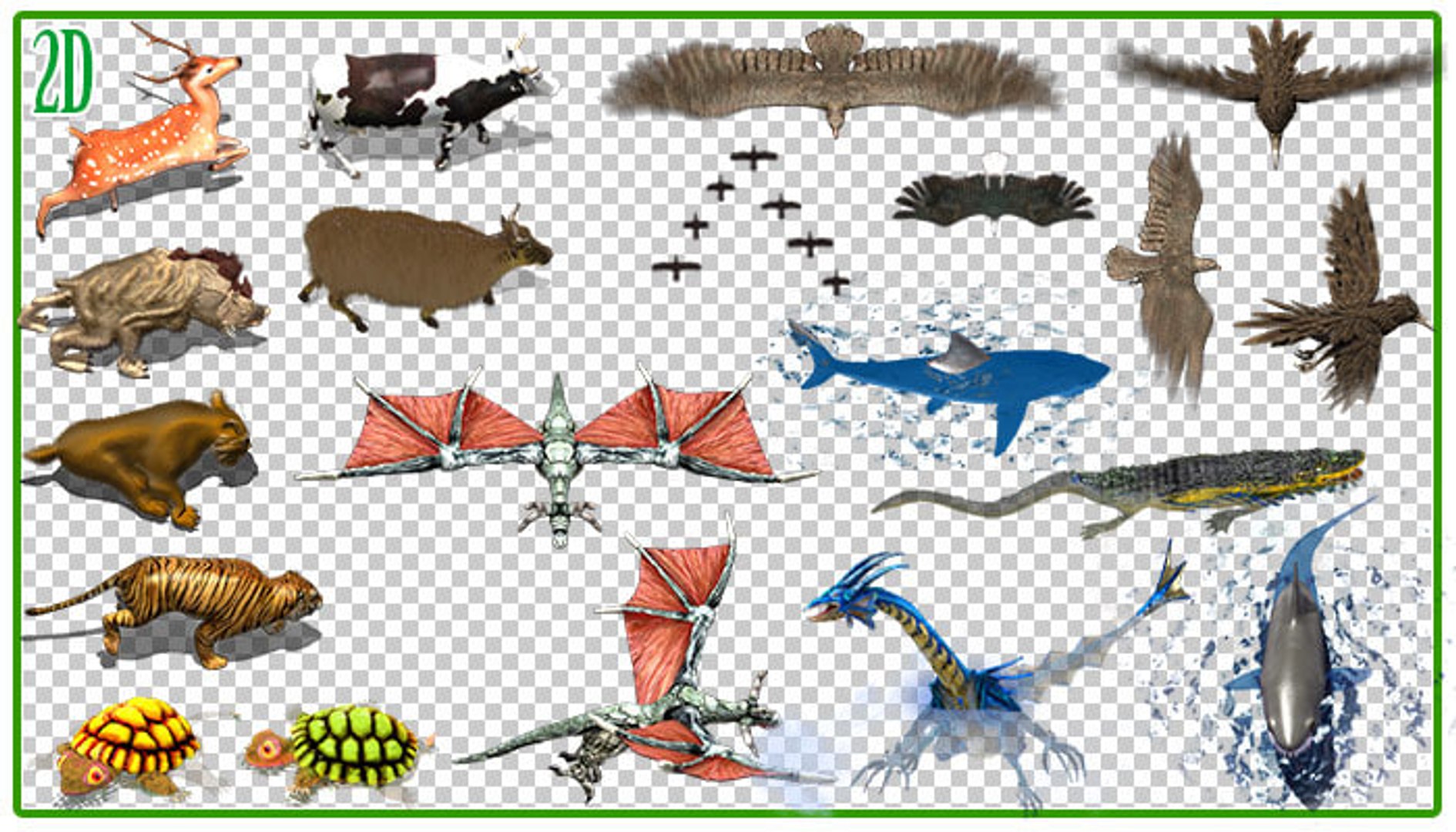 2D Animated Animals - TurboSquid 1109538