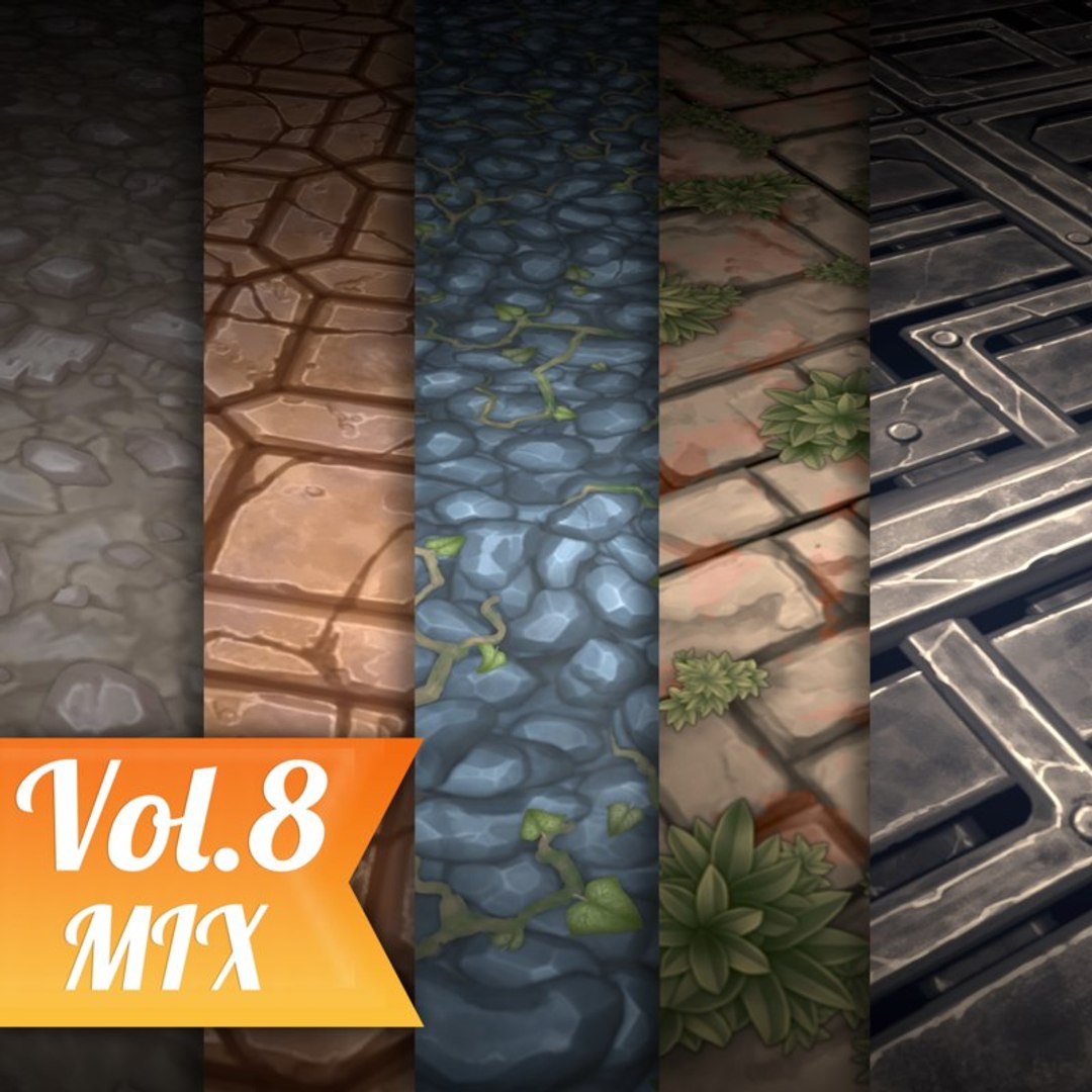 Texture Set Vol.08 Hand Painted Ground (Stylized Texture Ground ...