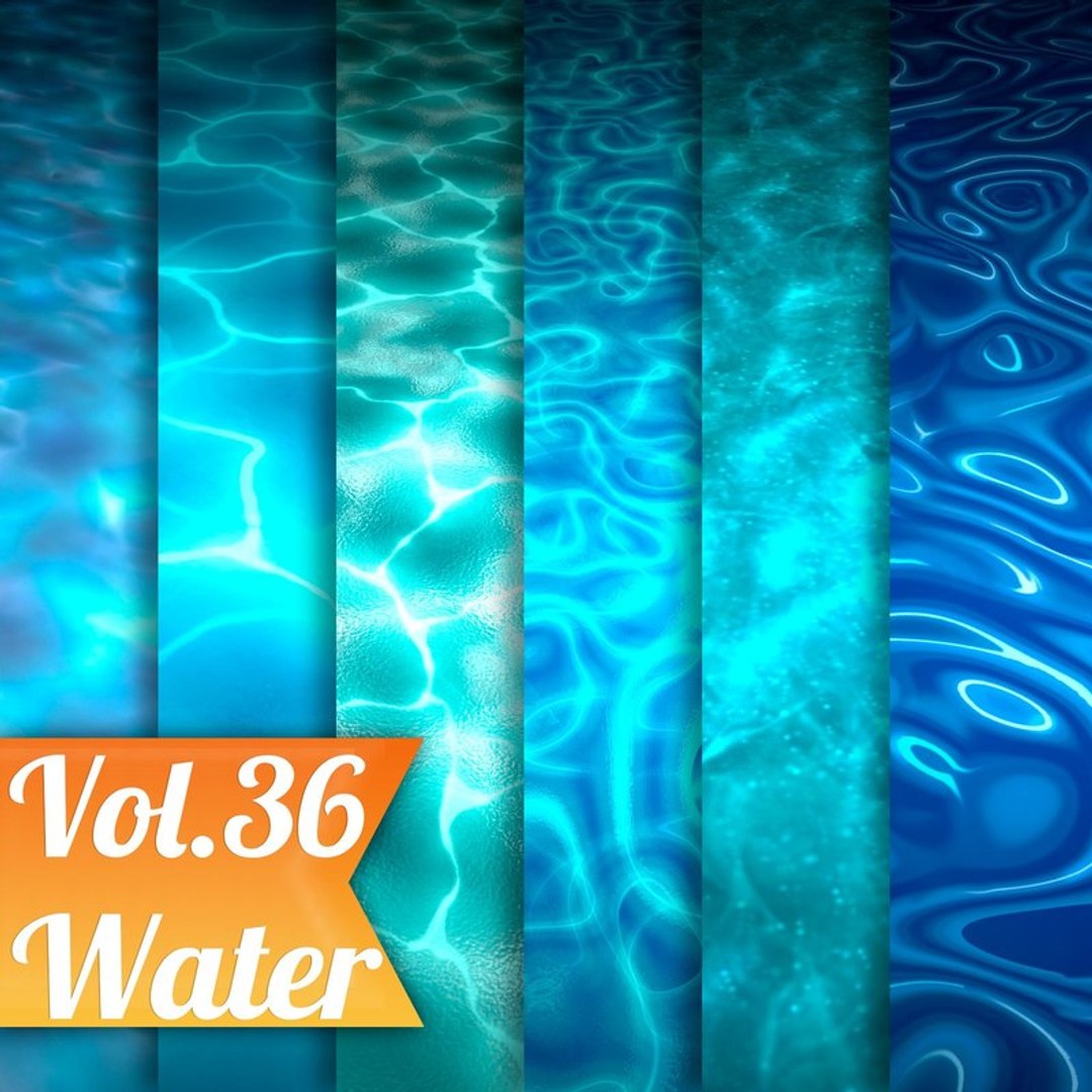 Texture Set Vol.36 Hand Painted Water (Stylized Texture Water ...