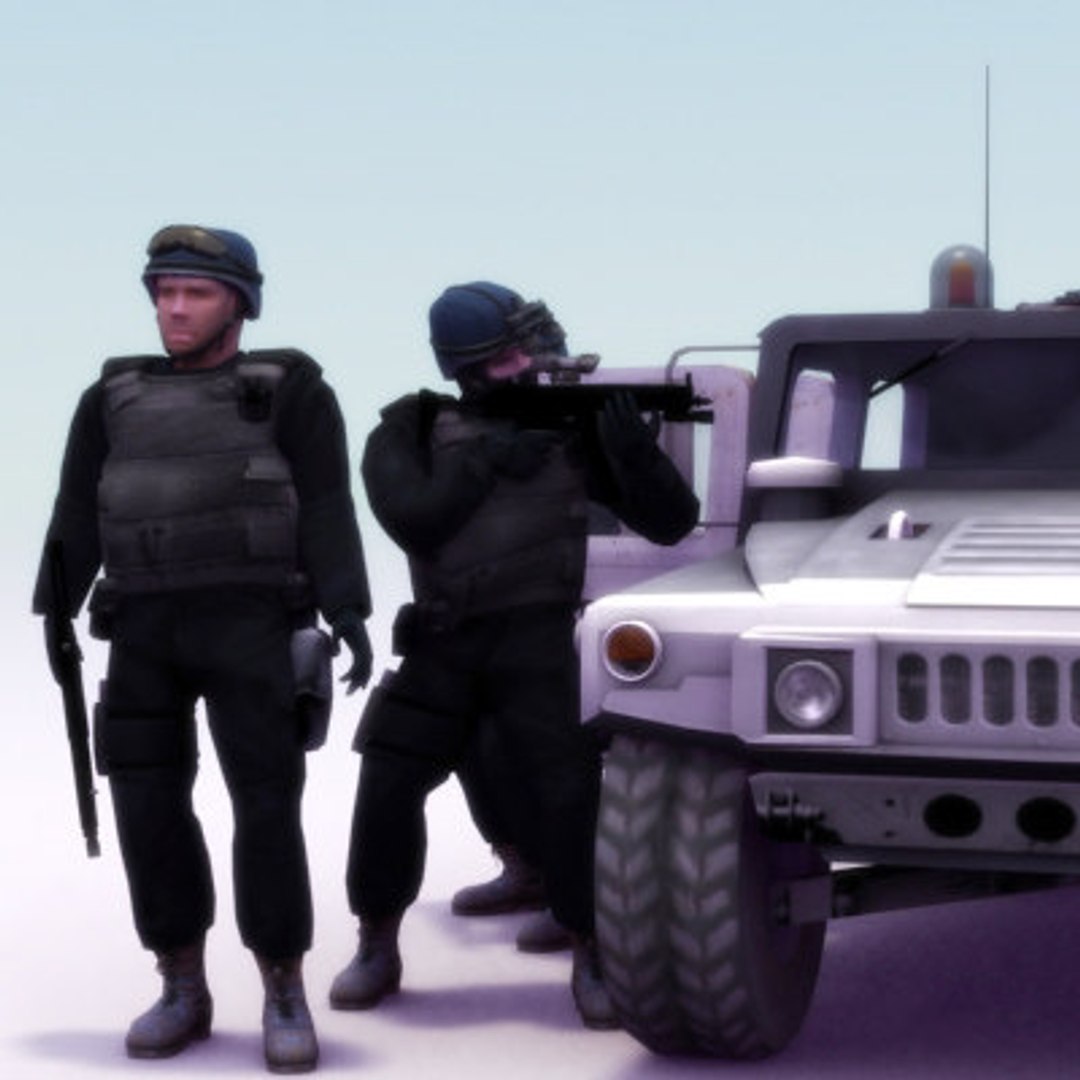 police swat team hummer 3d max