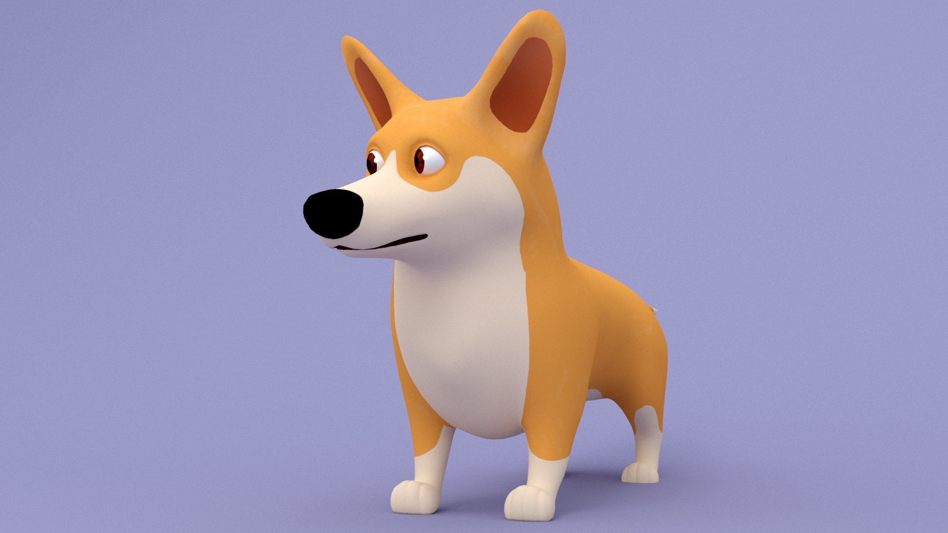 3D Model Cute Cartoon Corgi Dog - TurboSquid 1477820