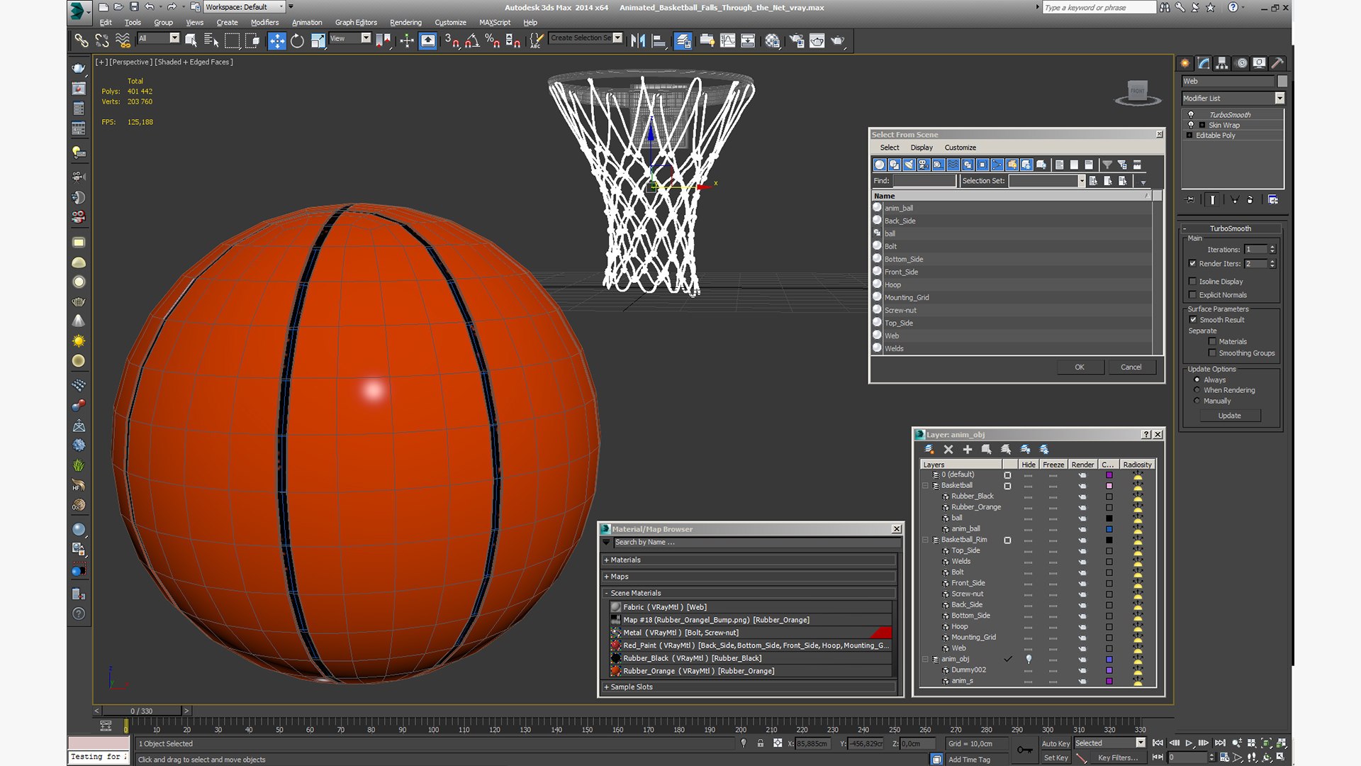 3D Basketball Ball Falls Net Model - TurboSquid 1488341
