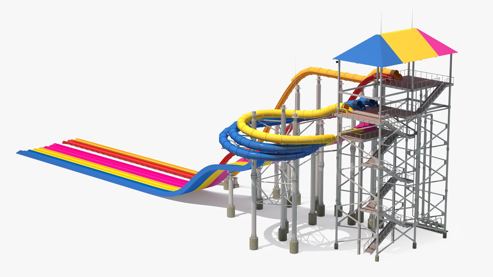 3D Mat Racer Water Slide Model - TurboSquid 1493662