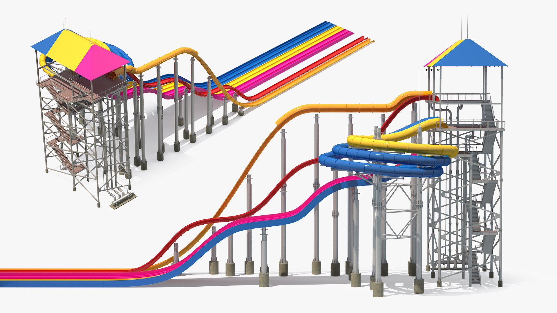 3D Mat Racer Water Slide Model - TurboSquid 1493662
