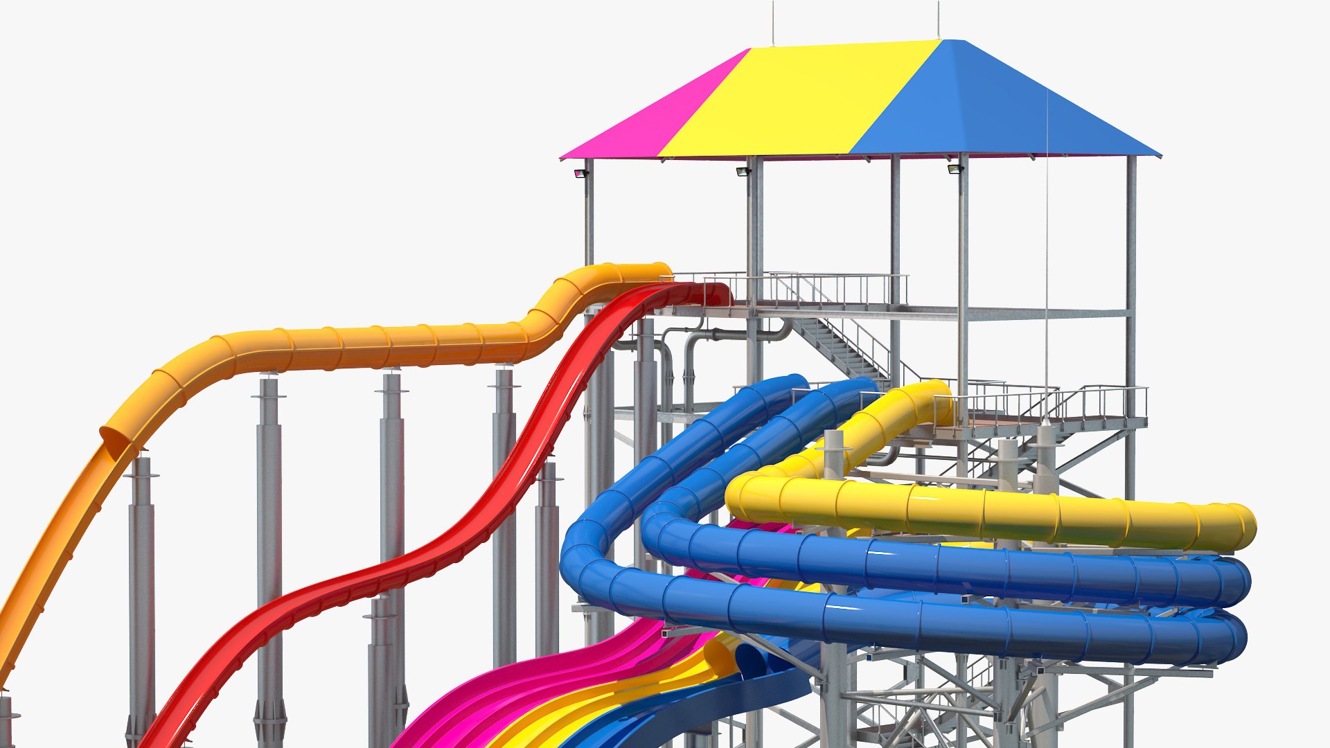 3D Mat Racer Water Slide Model - TurboSquid 1493662