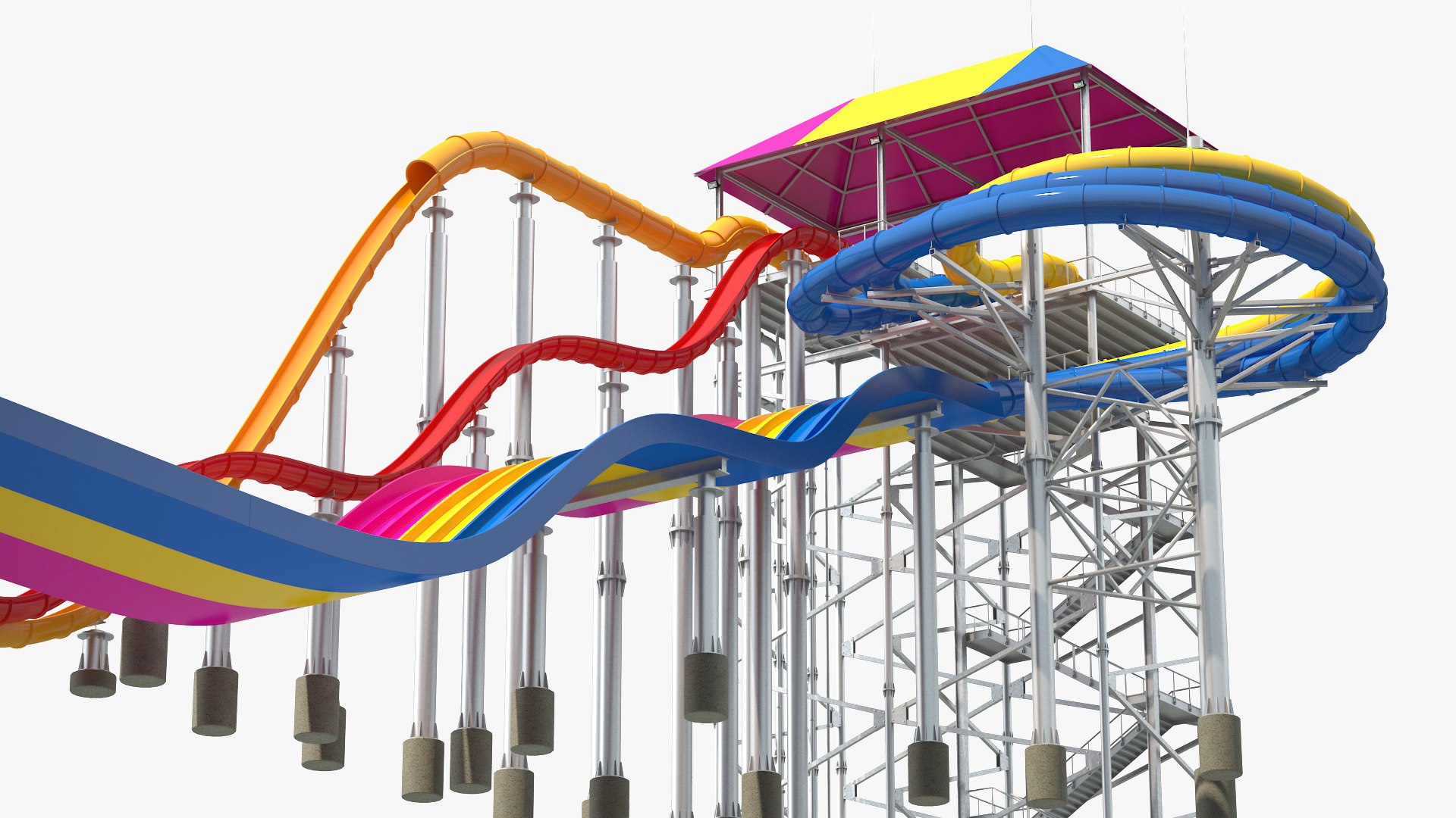 3D Mat Racer Water Slide Model - TurboSquid 1493662