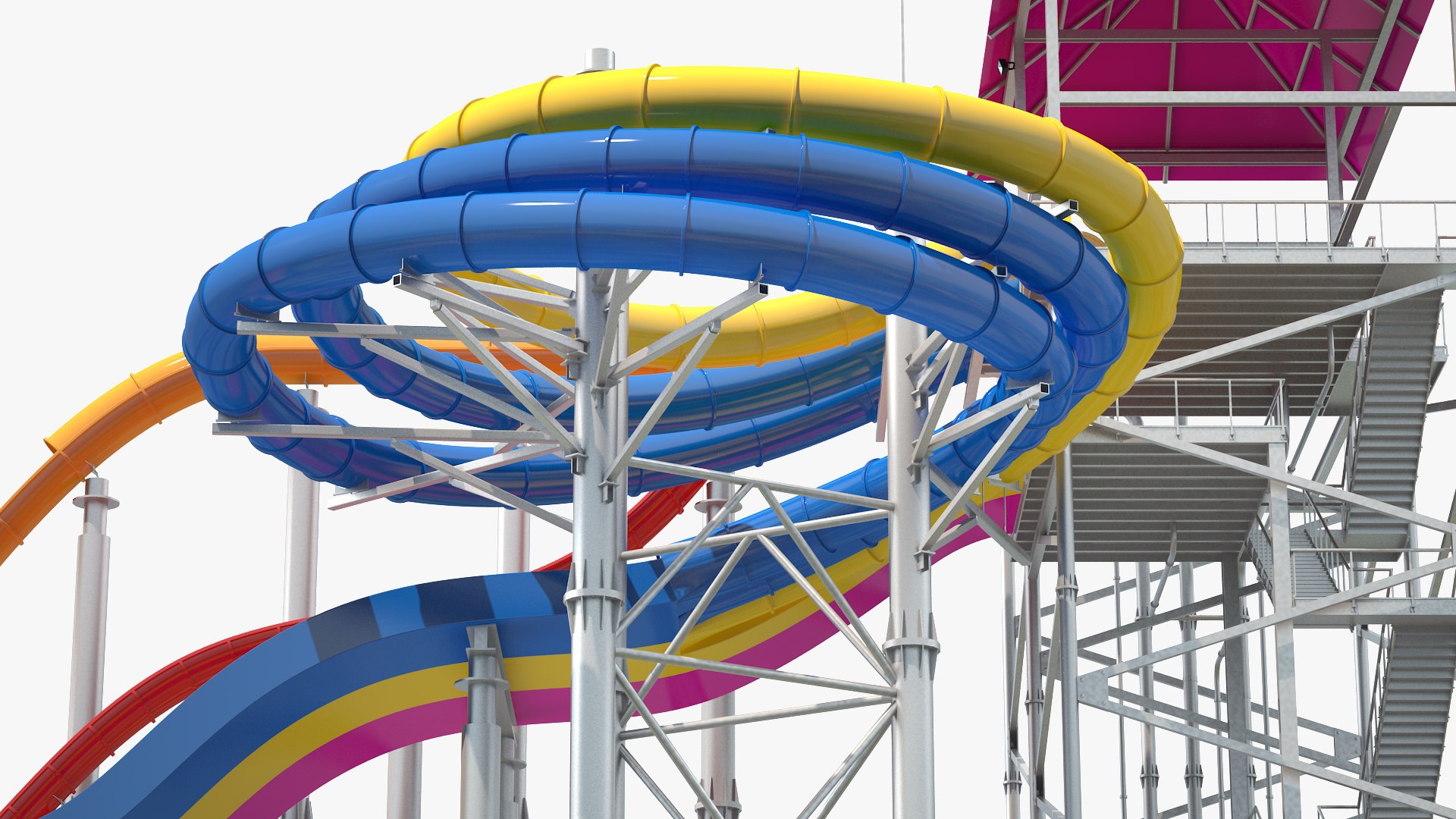 3D Mat Racer Water Slide Model - TurboSquid 1493662