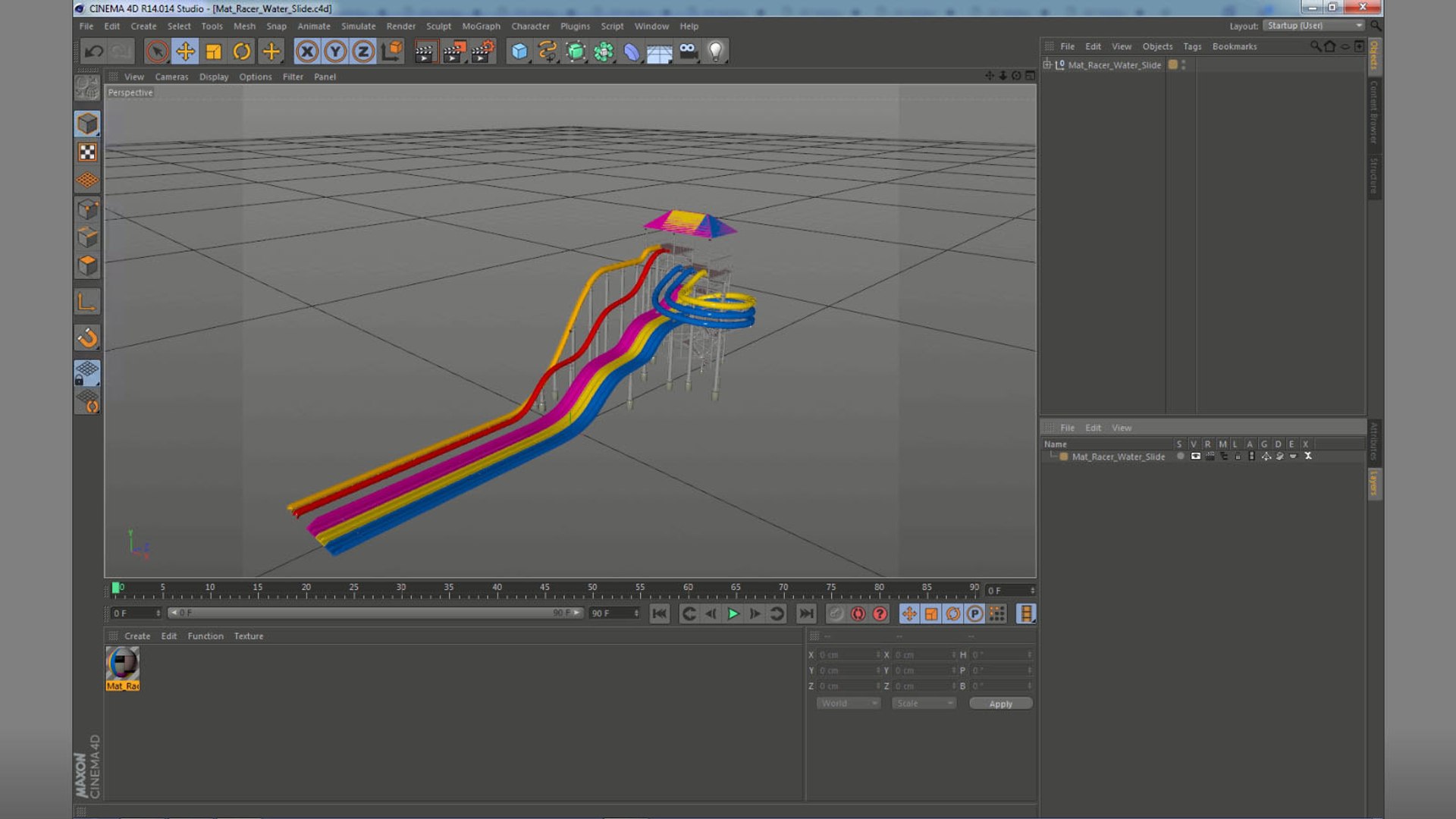 3D Mat Racer Water Slide Model - TurboSquid 1493662