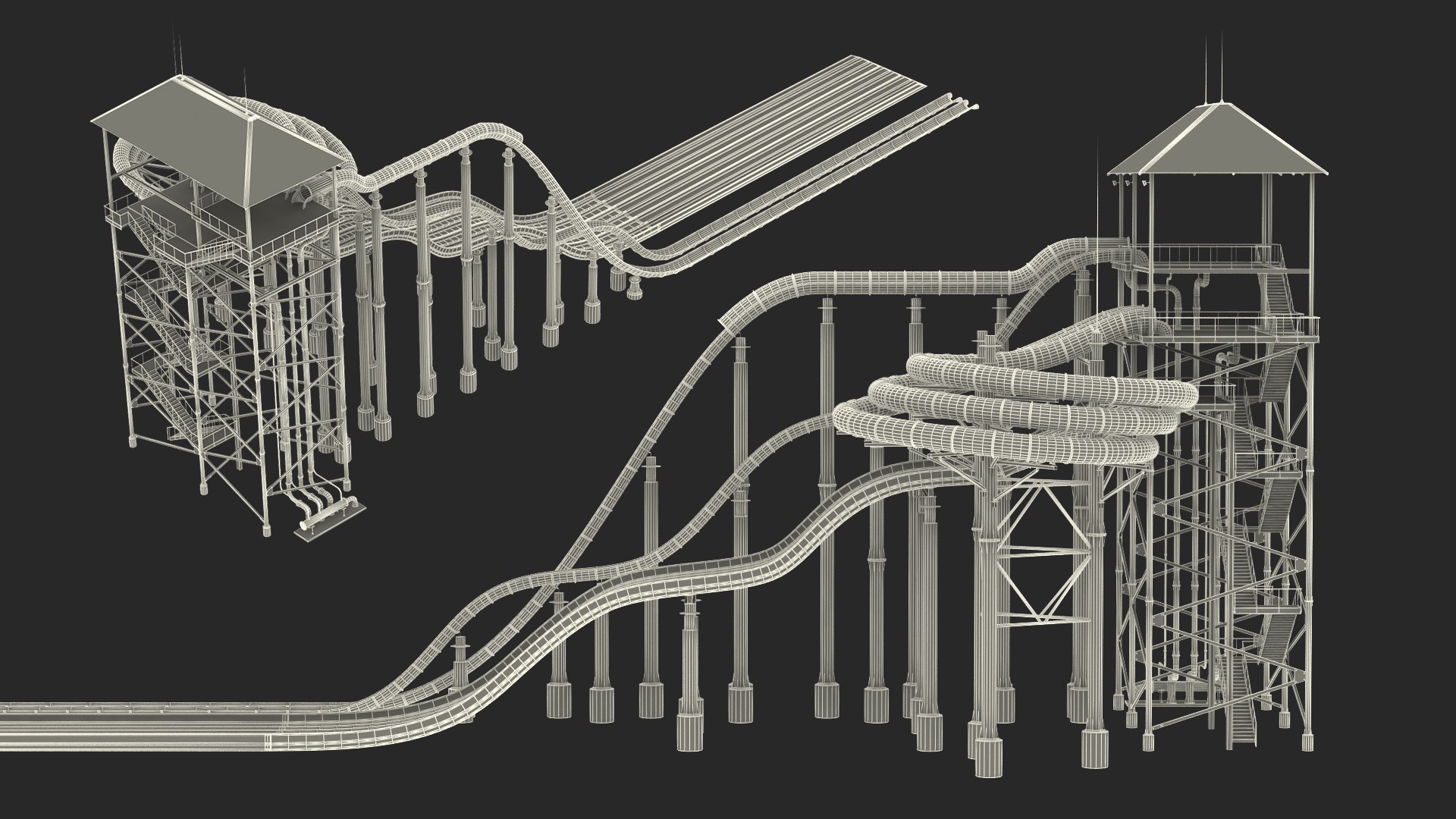 3D Mat Racer Water Slide Model - TurboSquid 1493662