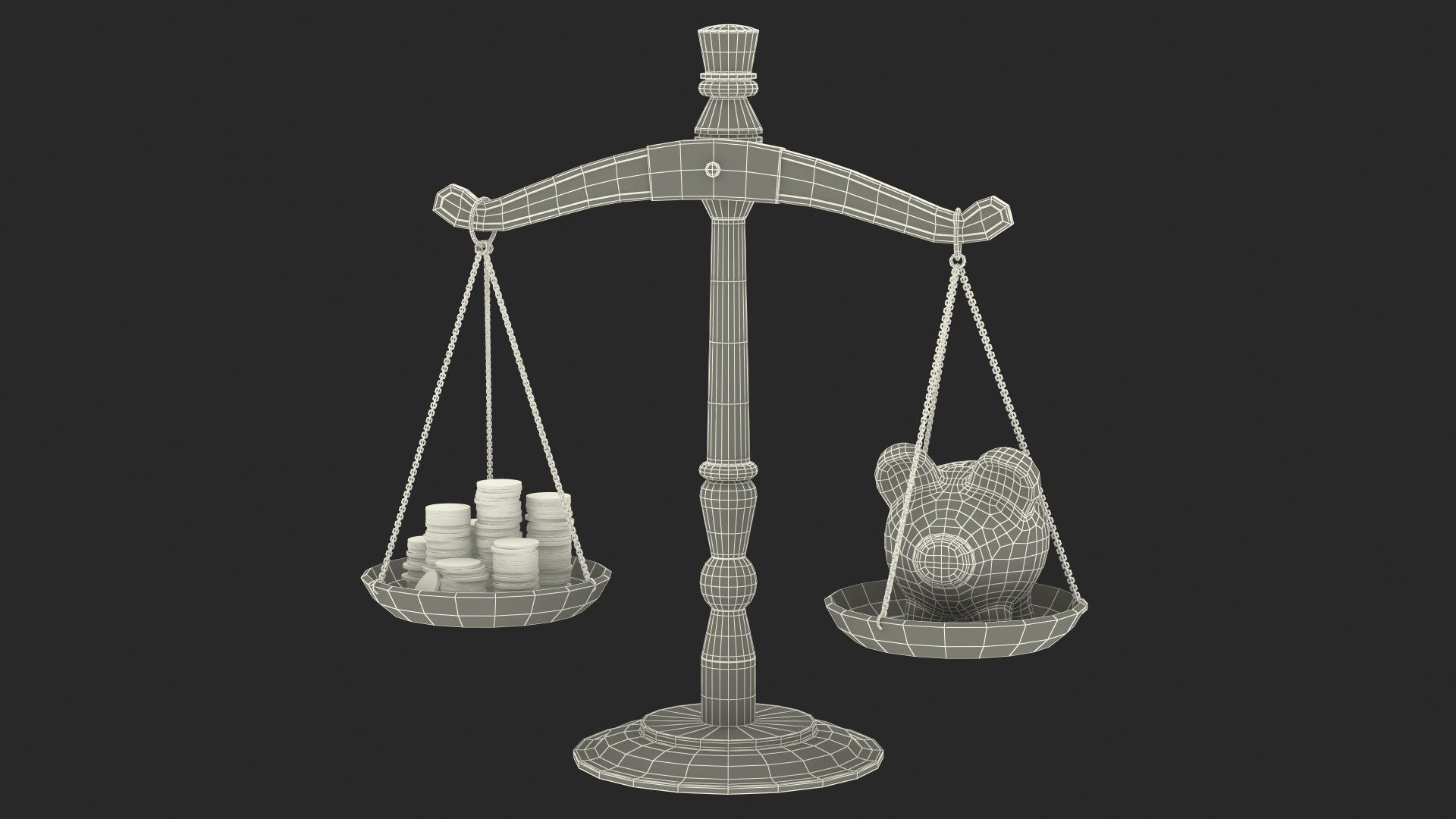 3D Scales Piggy Bank Coins Model - TurboSquid 1495680