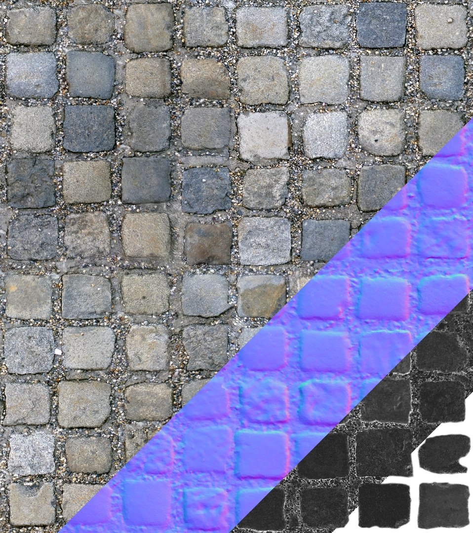 Cobble stone tex with normal map 04 - TurboSquid 1501225