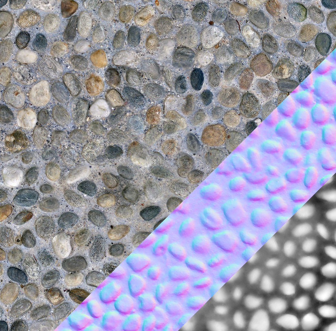 Rounded Pavement Stones With Normal Map 03 - TurboSquid 1504560