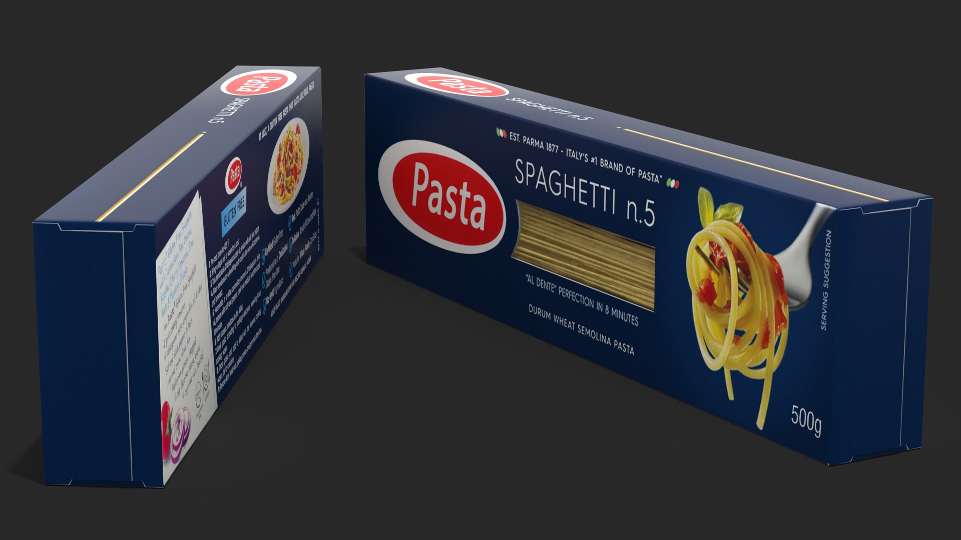 Spaghetti Pasta Box 3D Model - TurboSquid 1509544