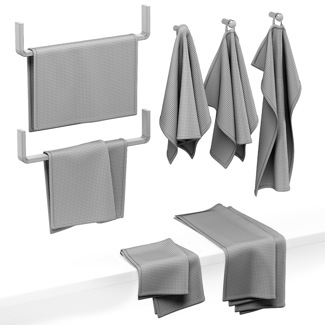 Kitchen Towels 3D Model - TurboSquid 1513718