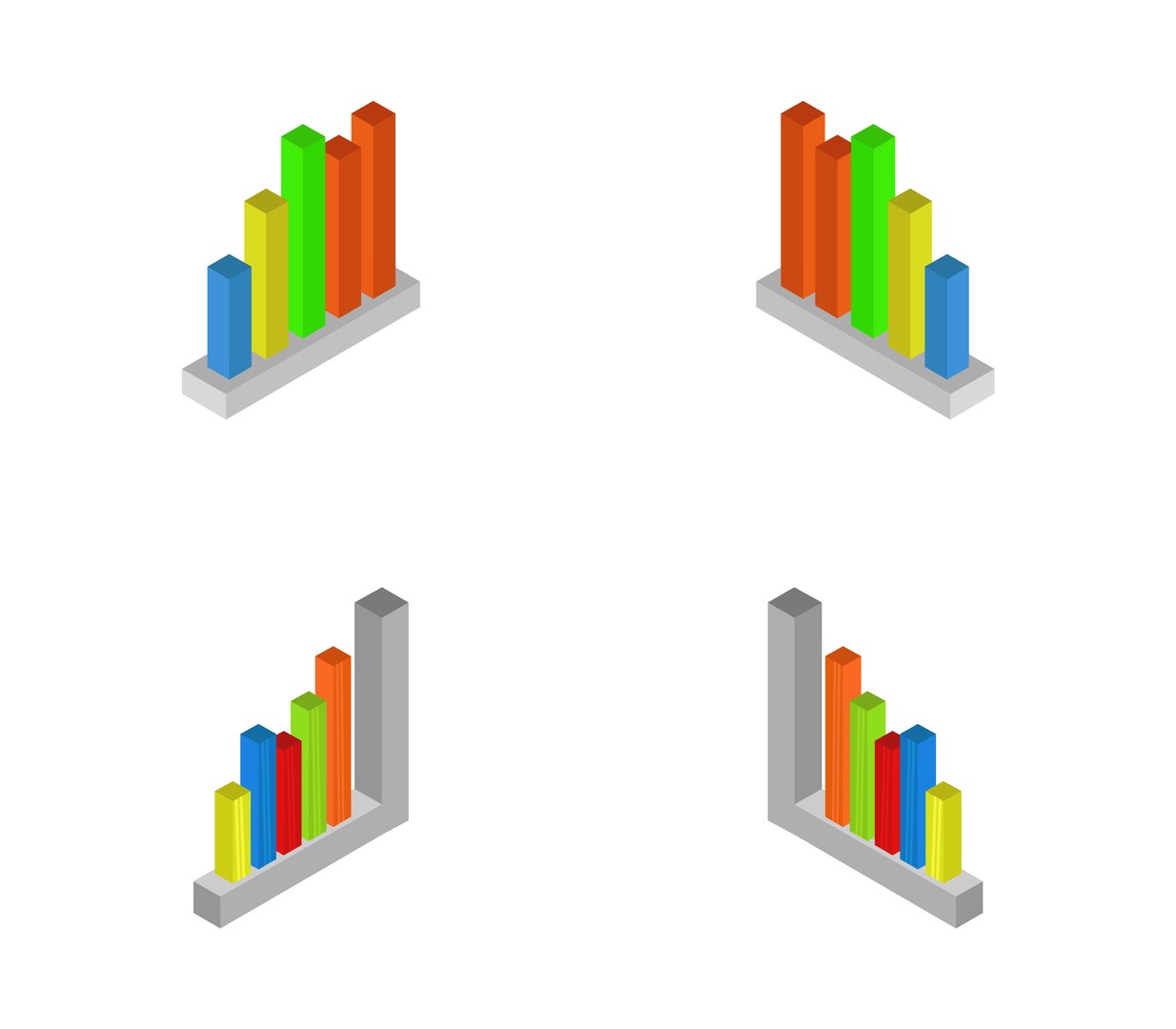 Isometric Bar Chart - TurboSquid 1527683