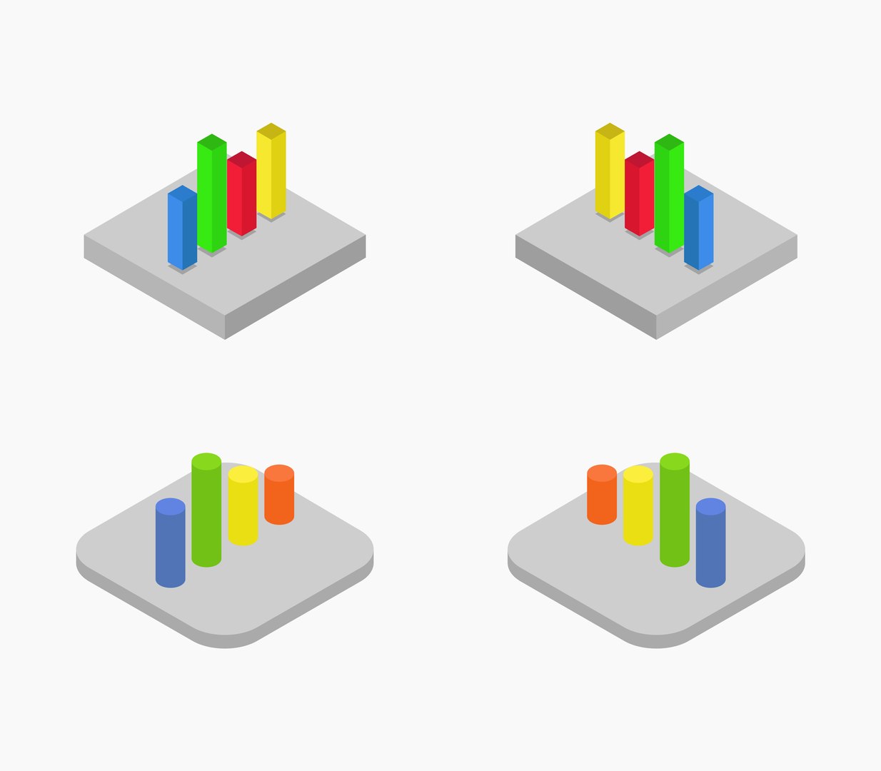 Isometric Bar Chart - TurboSquid 1527685