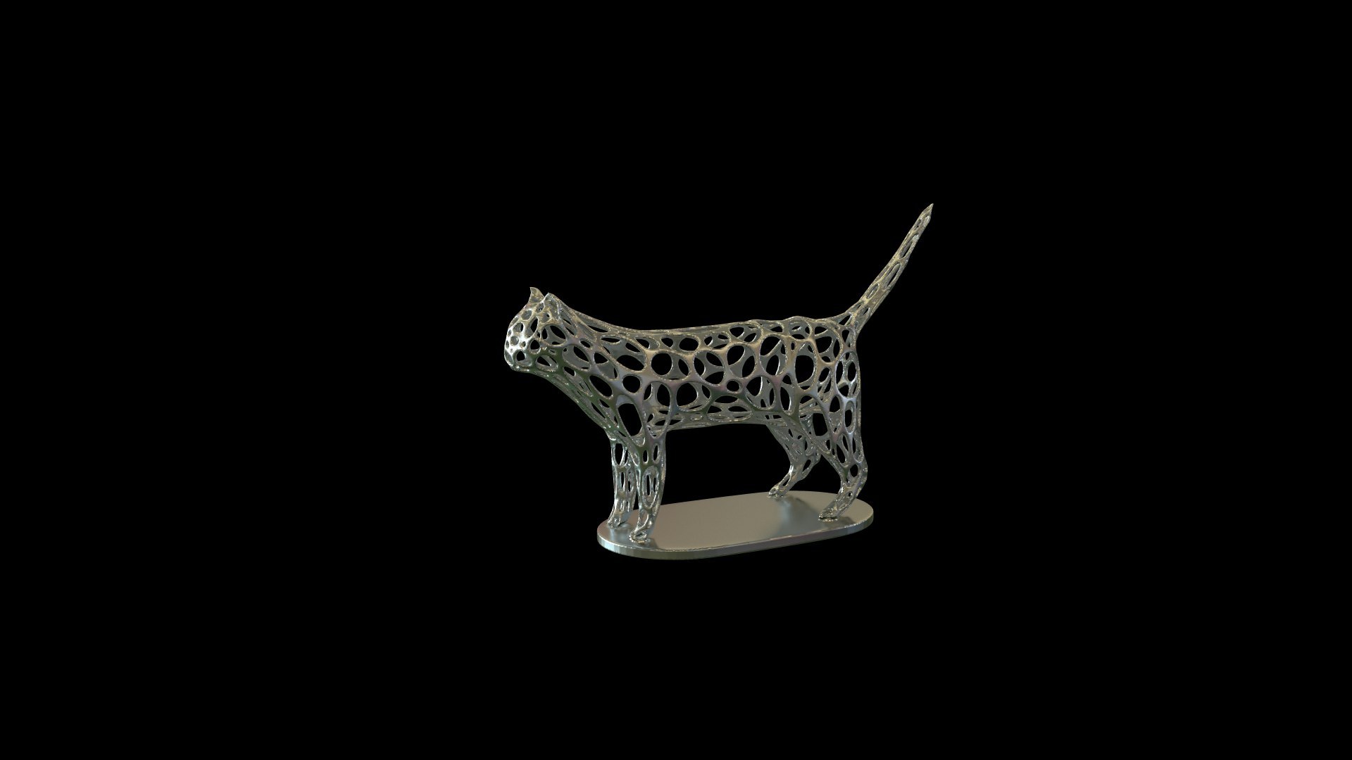 3D wireframe cat - TurboSquid 1561639