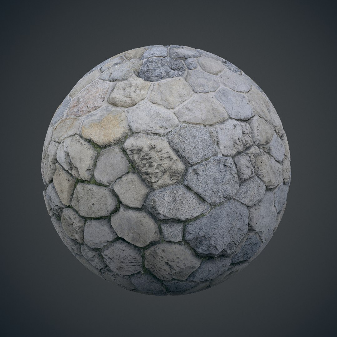 Rounded stone wall - TurboSquid 1607669