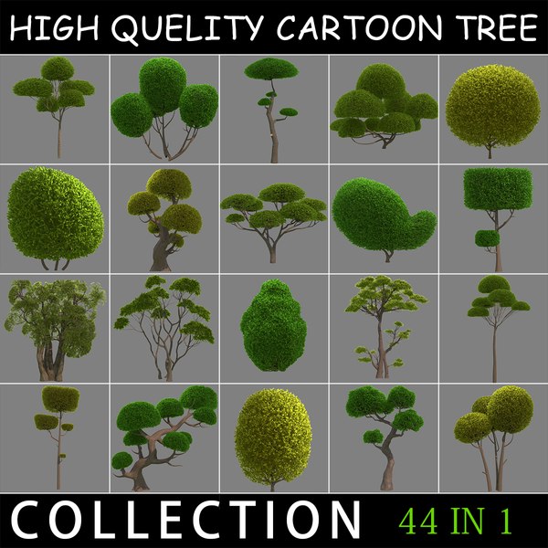 cartoon tree 3d model