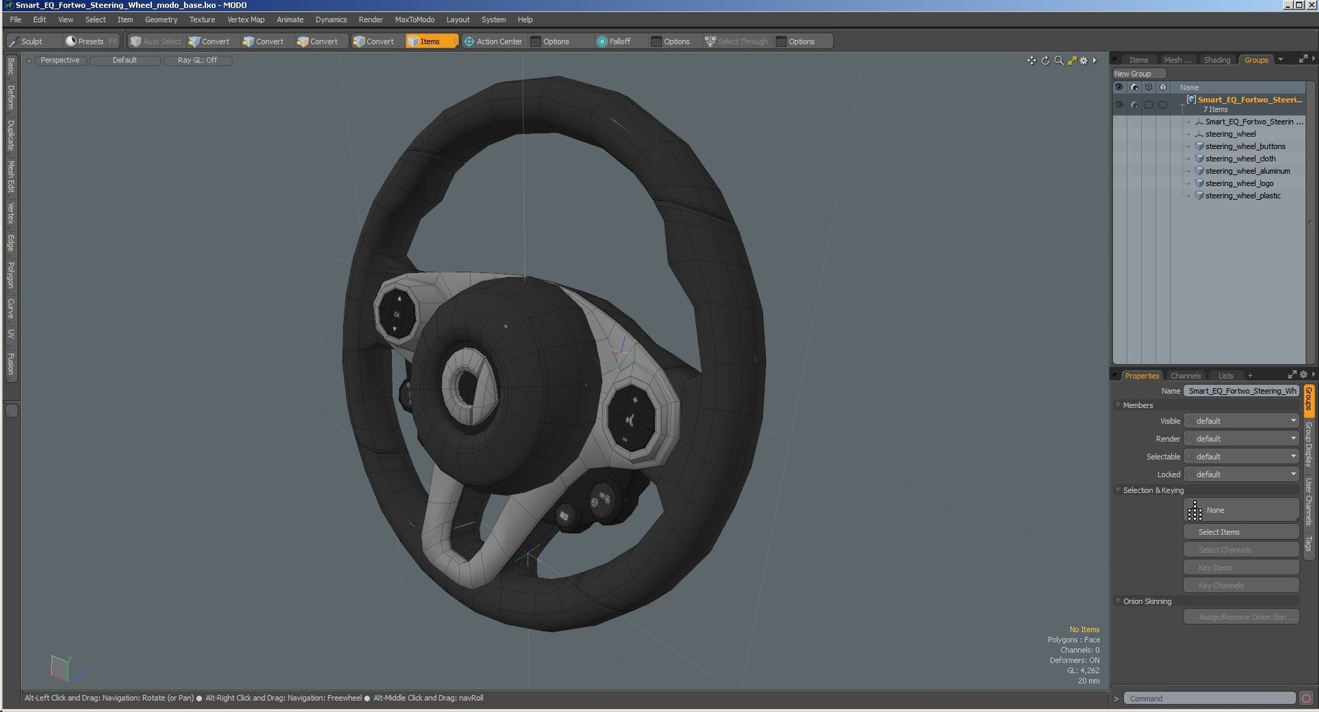 Smart eq fortwo steering wheel 3D model - TurboSquid 1645915