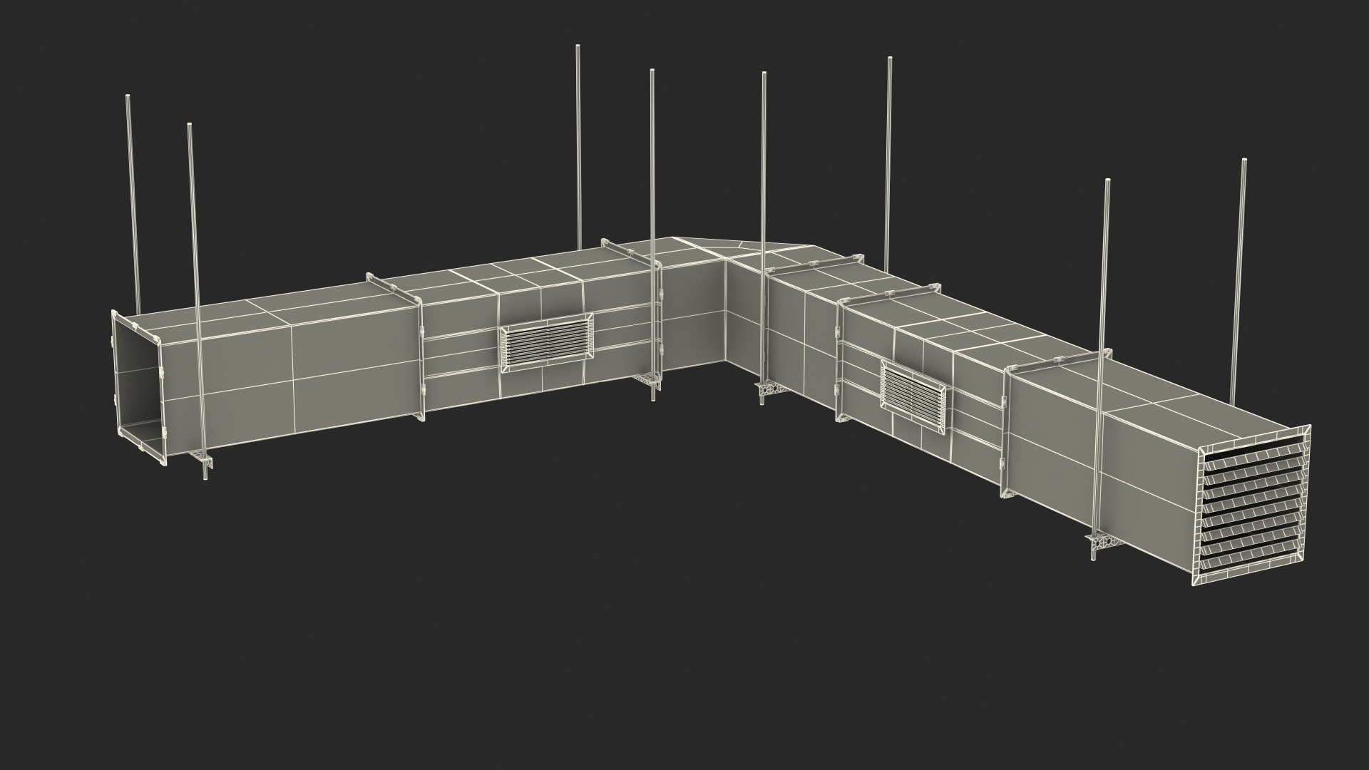 3D Corner Square Air Duct Model - TurboSquid 1646656