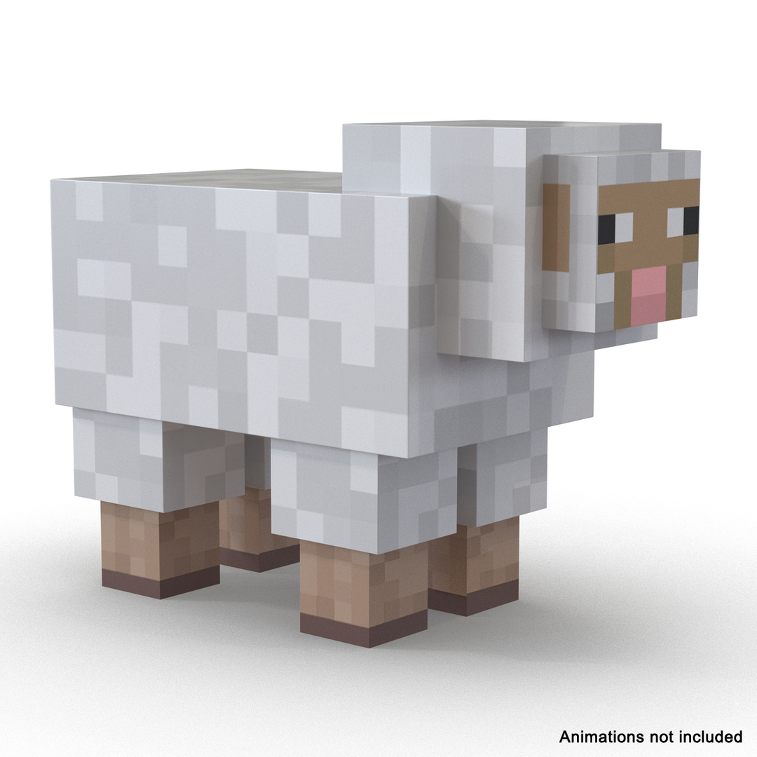 3D Minecraft Sheep Rigged Modo Model - TurboSquid 1538836