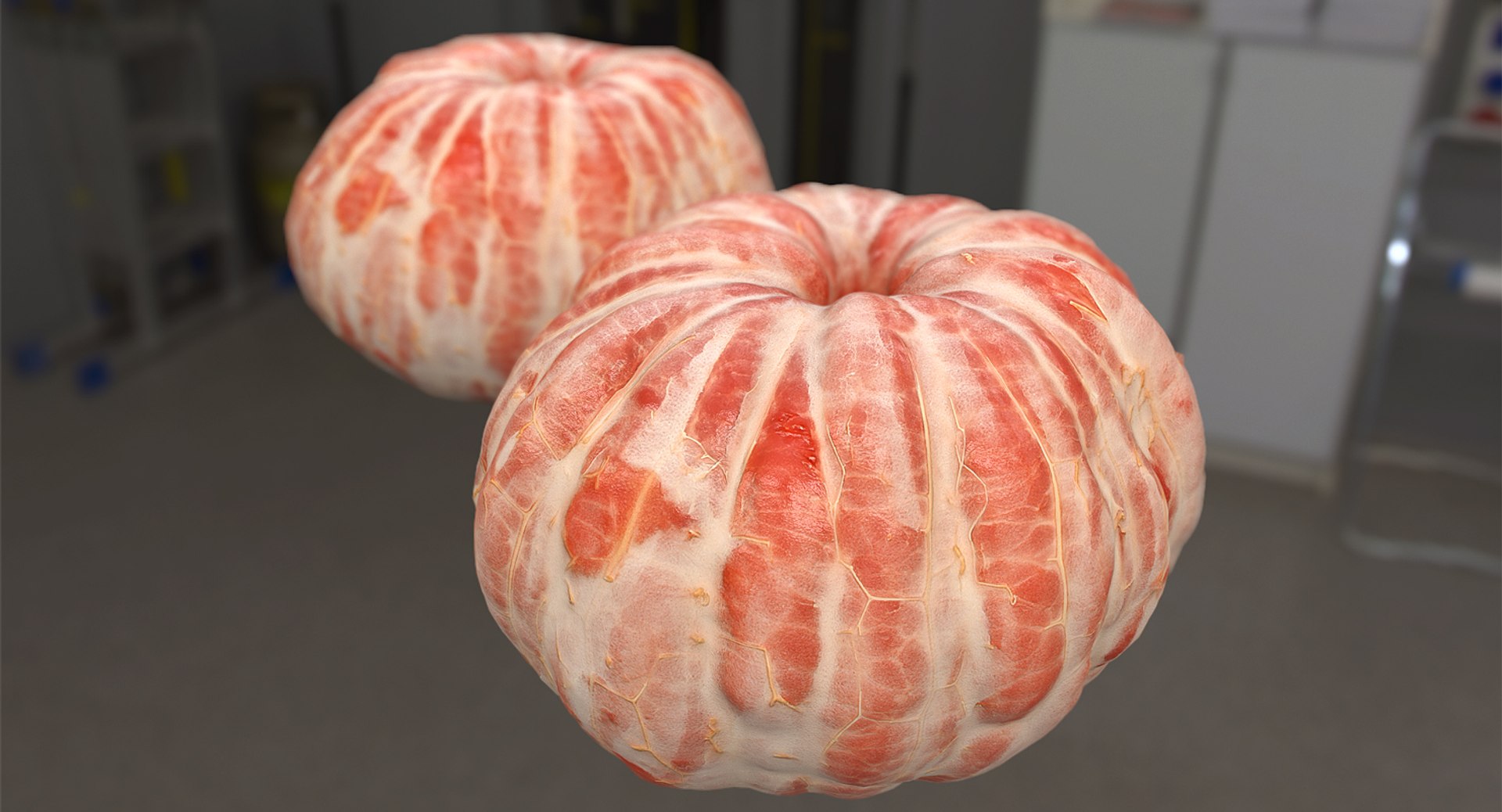 3d Model Peeled Tangerine Scanned Polys