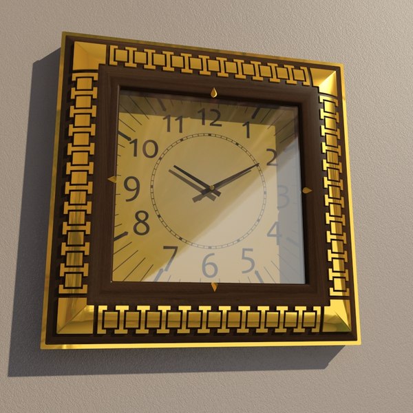 3D square wall clock decoration - TurboSquid 1604982