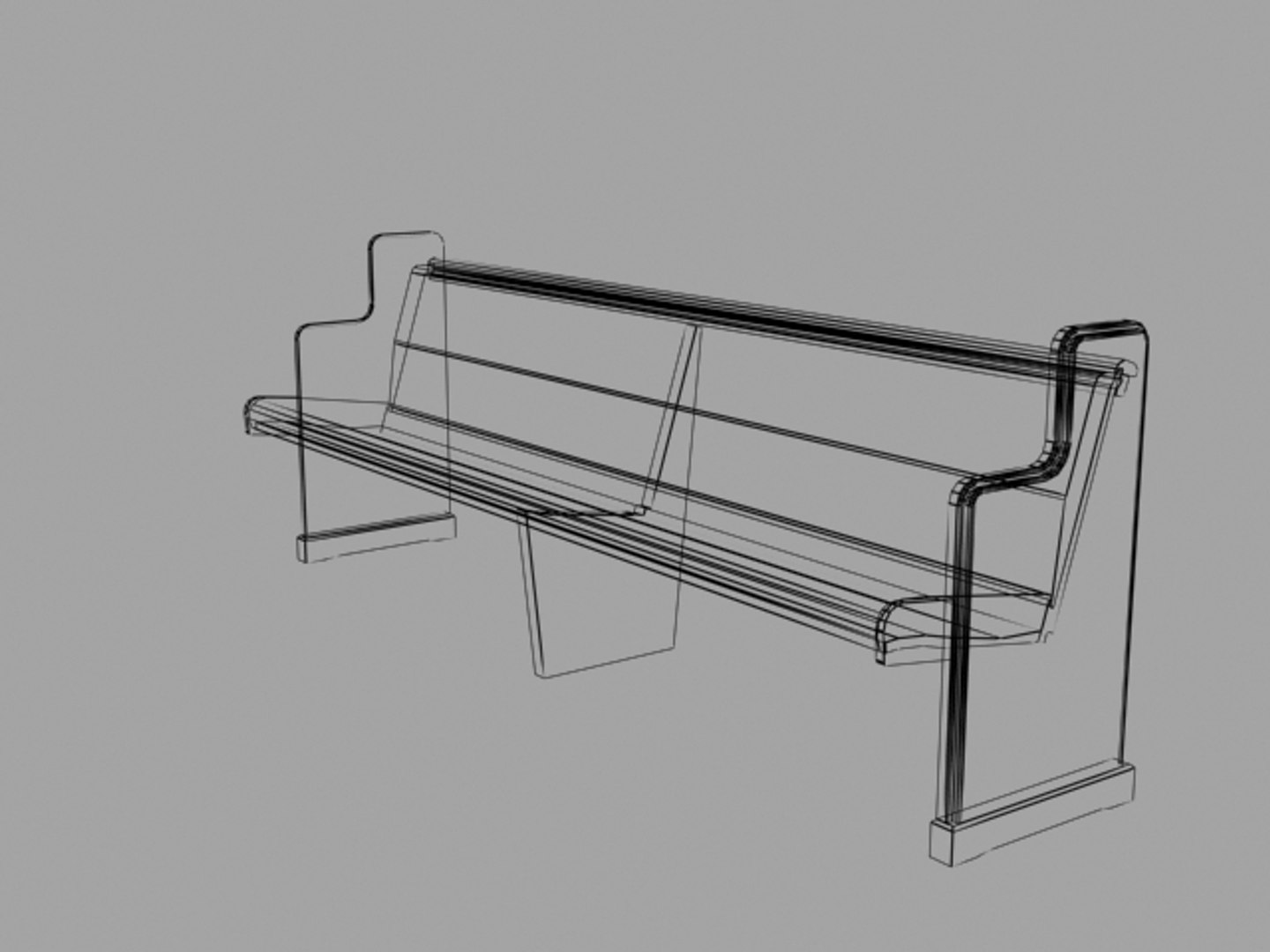 3d Church Pew Model