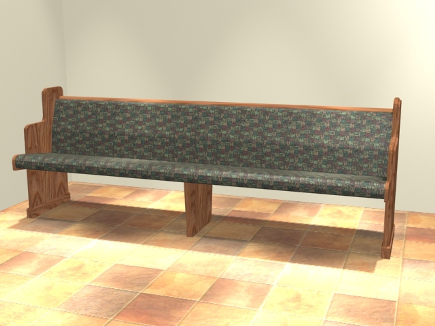 3d Church Pew Model