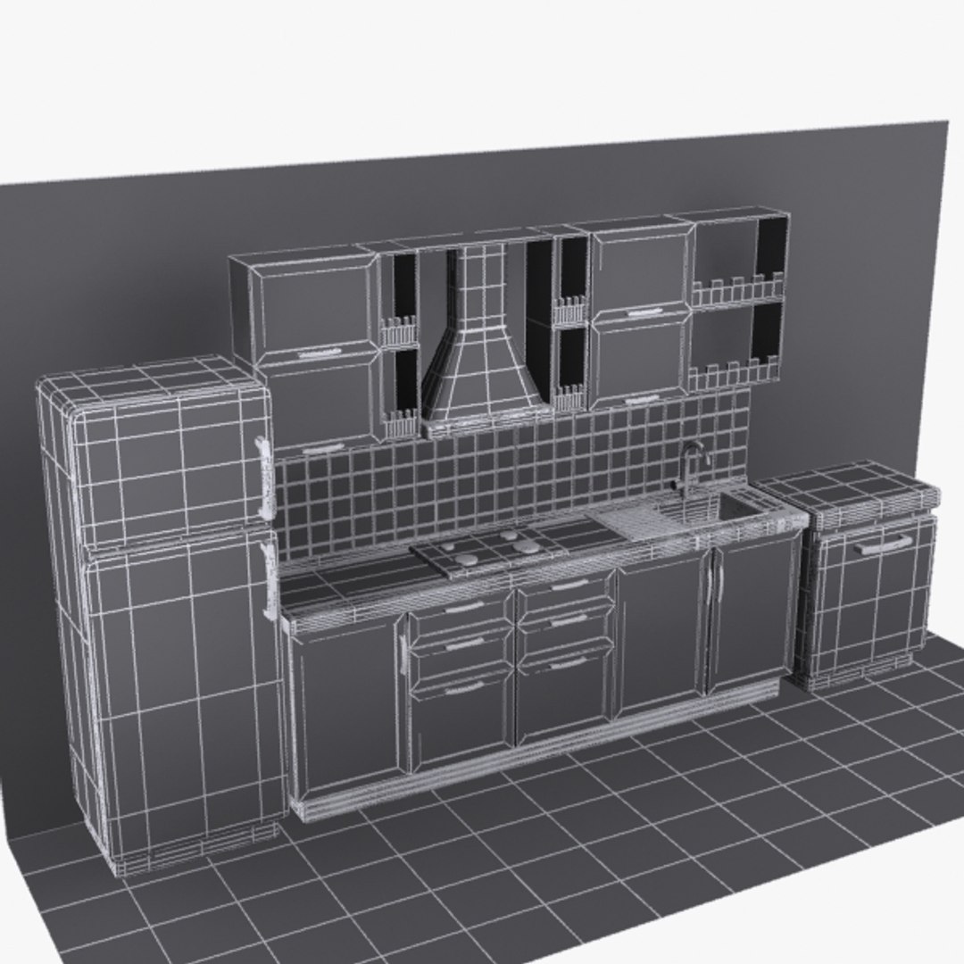 Cartoon Kitchen Interior 3d Model